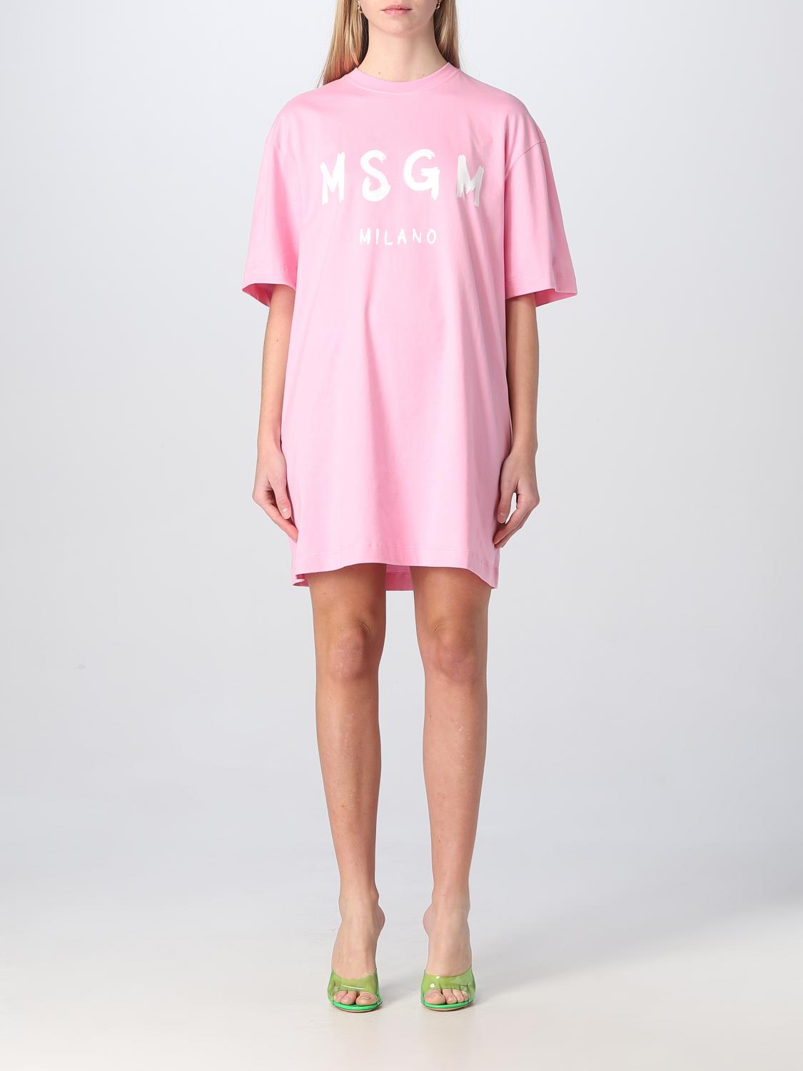 MSGM: dress in cotton - Pink | MSGM dress MDA510200002 online at GIGLIO.COM