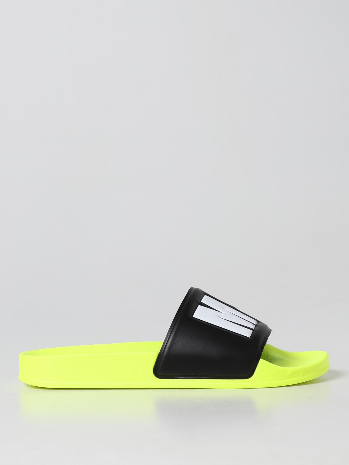MSGM: rubber slides - Yellow | MSGM sandals MS209830 online at GIGLIO.COM