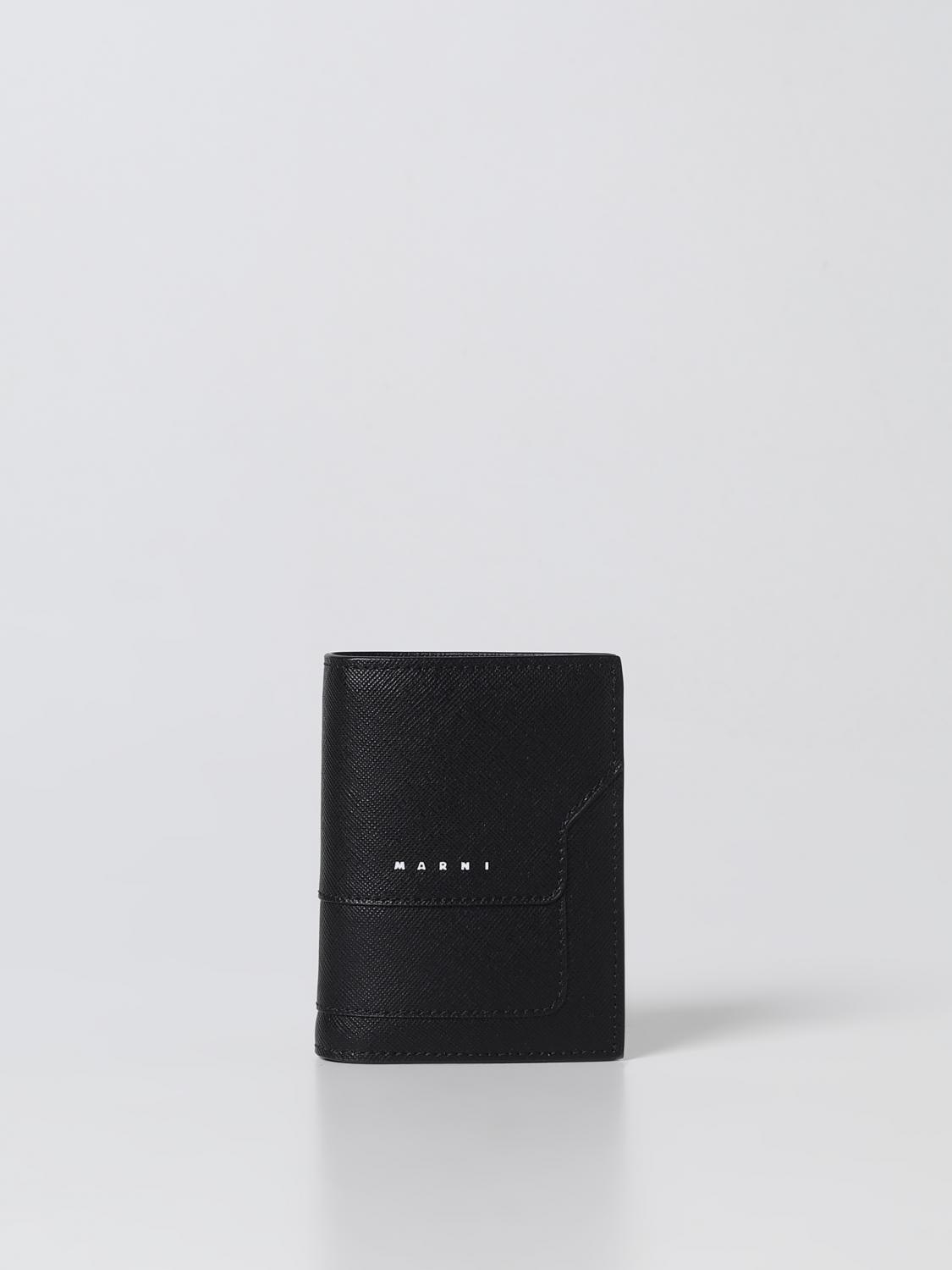 MARNI: wallet in leather - Black | Marni wallet PFMI0046U0LV520 online ...