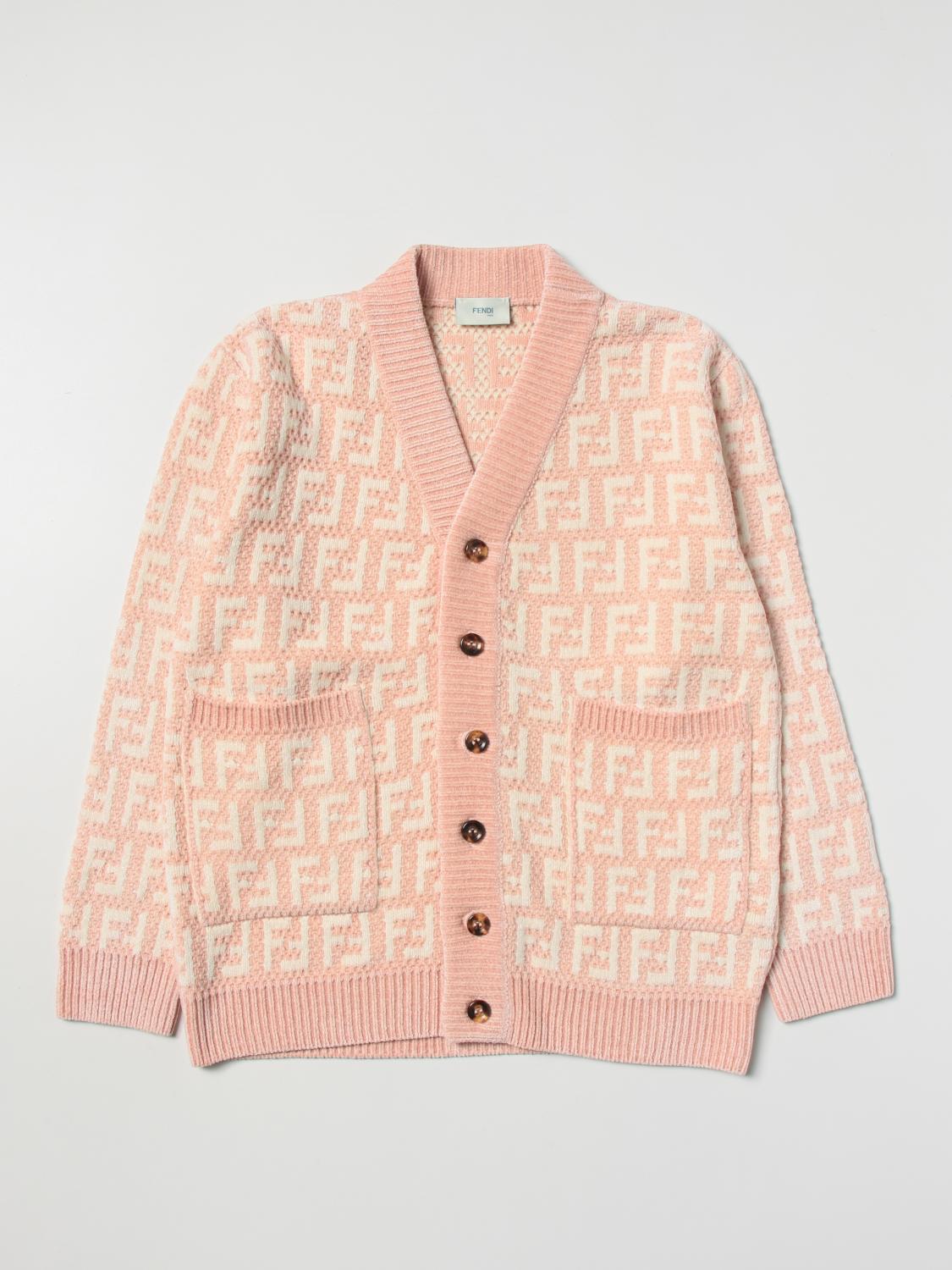 FENDI: Kids knit cardigan - Pink | Fendi sweater JUG042AMHA online at ...