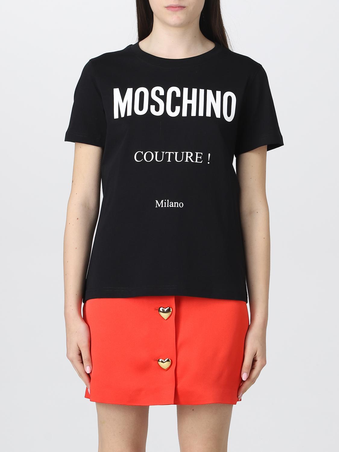MOSCHINO COUTURE: T-shirt woman - Black | Moschino Couture t-shirt 07150541 online at GIGLIO.COM