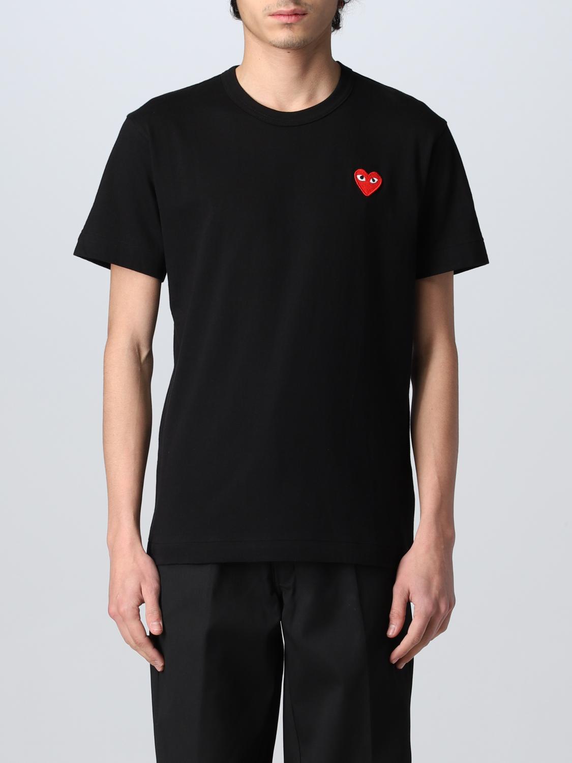COMME DES GARCONS PLAY: T-shirt men - Black | Comme Des Garcons Play t ...