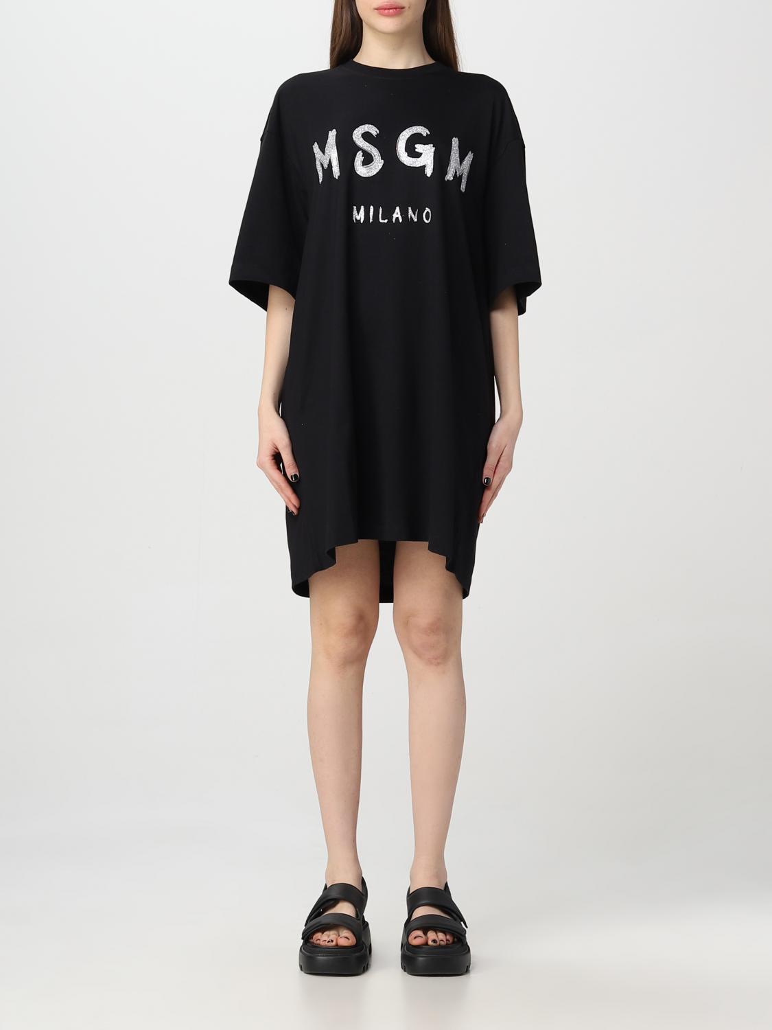 MSGM dress in cotton - Black | MDA510G237002 | GIGLIO.COM
