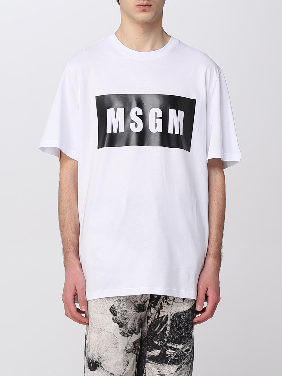 MSGM: cotton t-shirt - White | MSGM t-shirt MM520200002 online at GIGLIO.COM