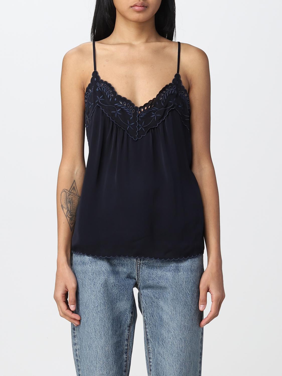 SEE BY CHLOÉ: Top woman - Navy | See by Chloé top CHS23SHT29023 online ...