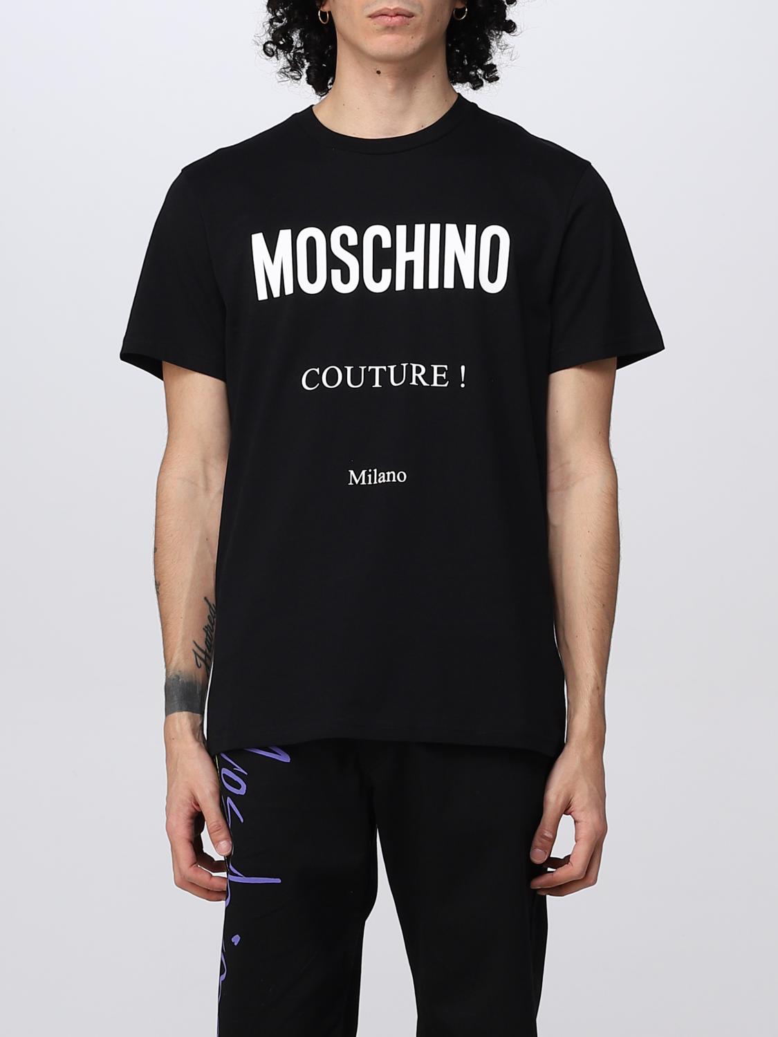 MOSCHINO COUTURE: T-shirt men - Black | Moschino Couture t-shirt 07070241 online at GIGLIO.COM