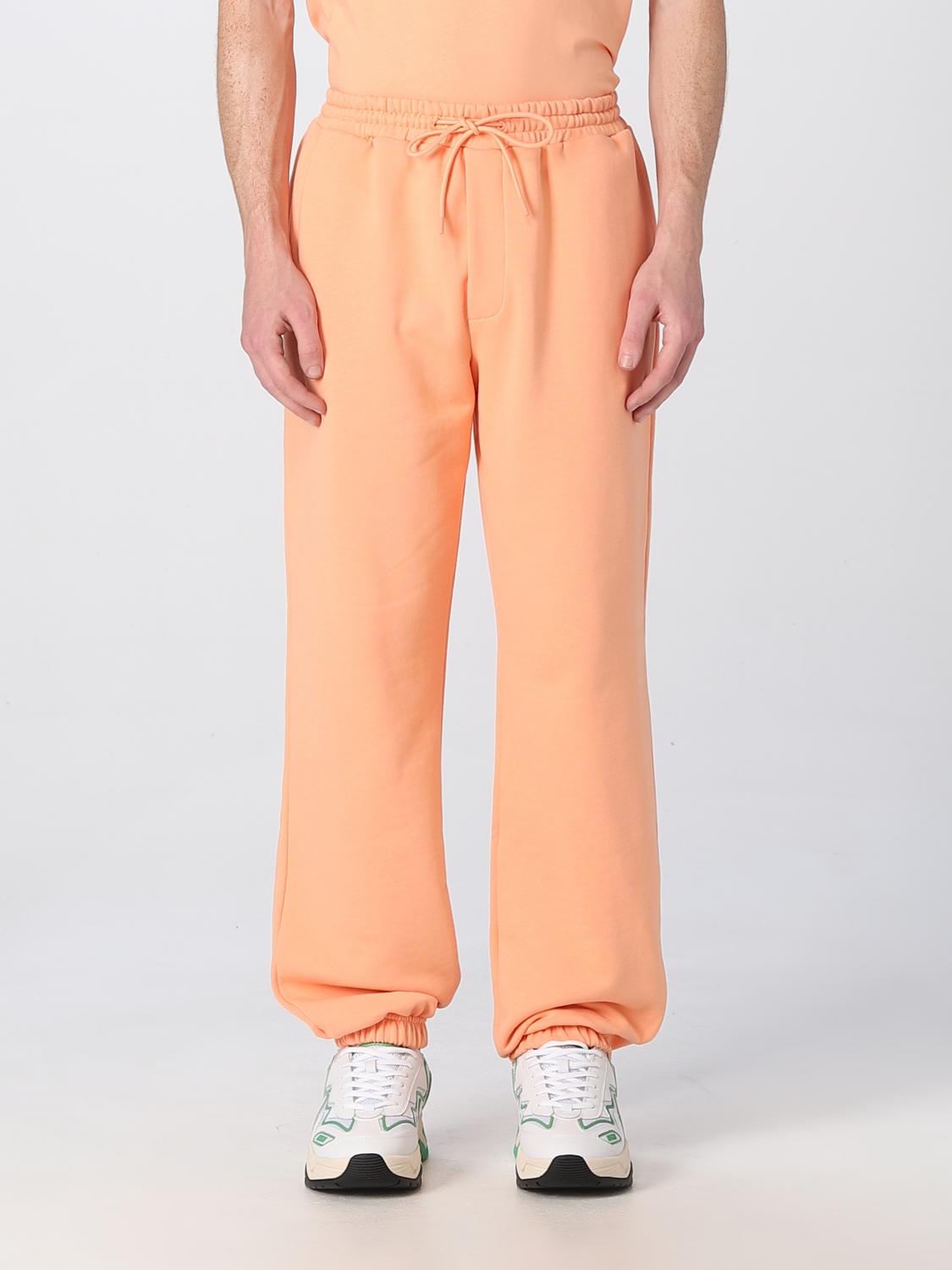 MSGM: cotton pants - Orange | MSGM pants MP64237000 online at GIGLIO.COM