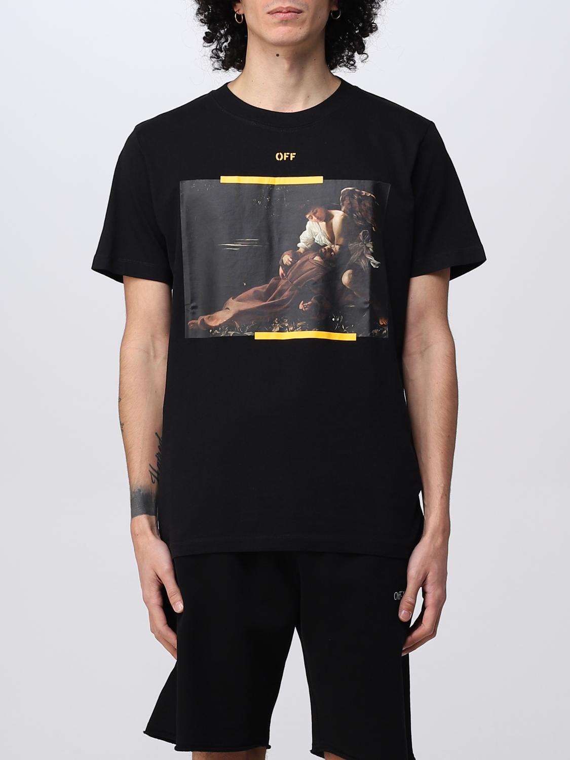 OFF-WHITE: T-shirt with pictorial print - Black | Off-White t-shirt ...