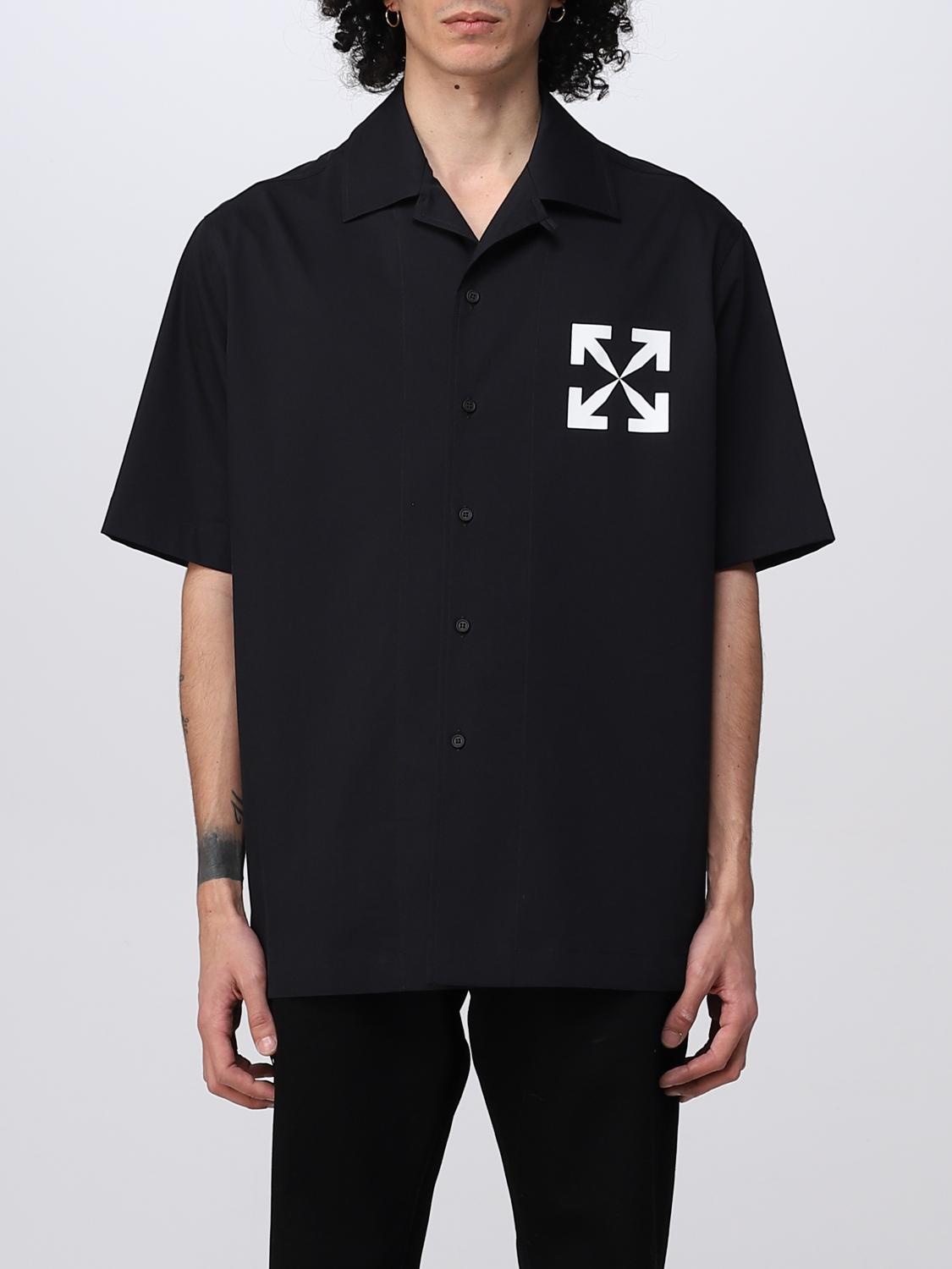 OFF-WHITE: shirt in cotton - Black | Off-White sweater OMGA196C99FAB004 ...