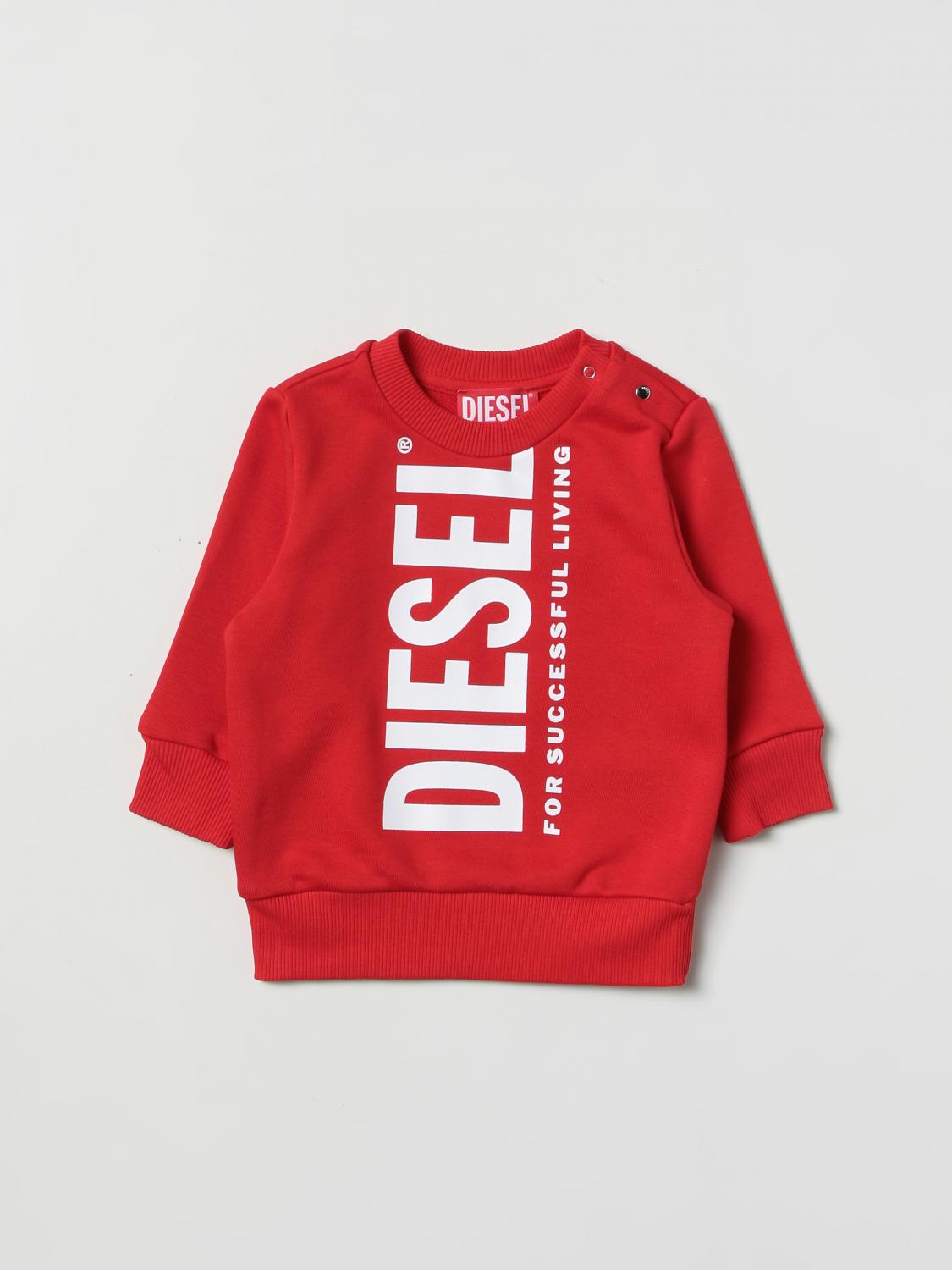 DIESEL: cotton sweatshirt - Red | Diesel sweater K003400IAJH online at ...