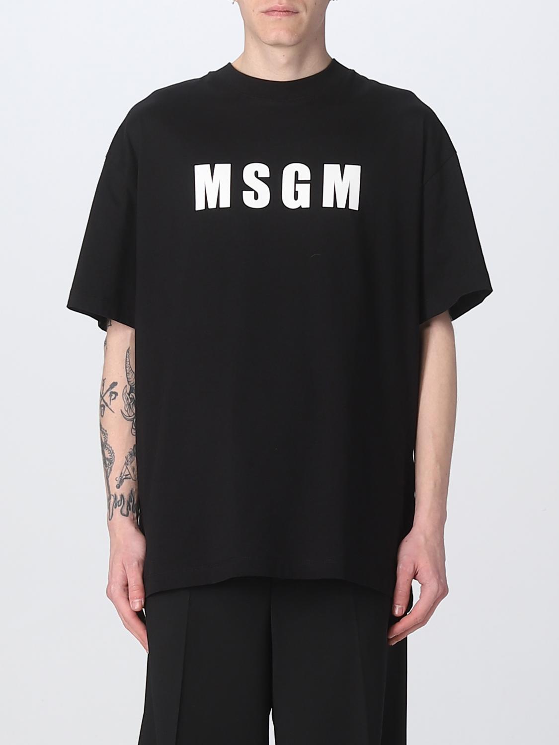 MSGM: cotton t-shirt - Black | MSGM t-shirt MM163237002 online at ...