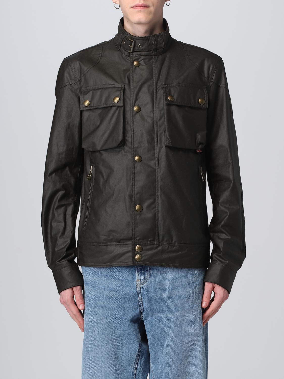 BELSTAFF: Jacket men - Olive | Belstaff jacket 104160 online at GIGLIO.COM