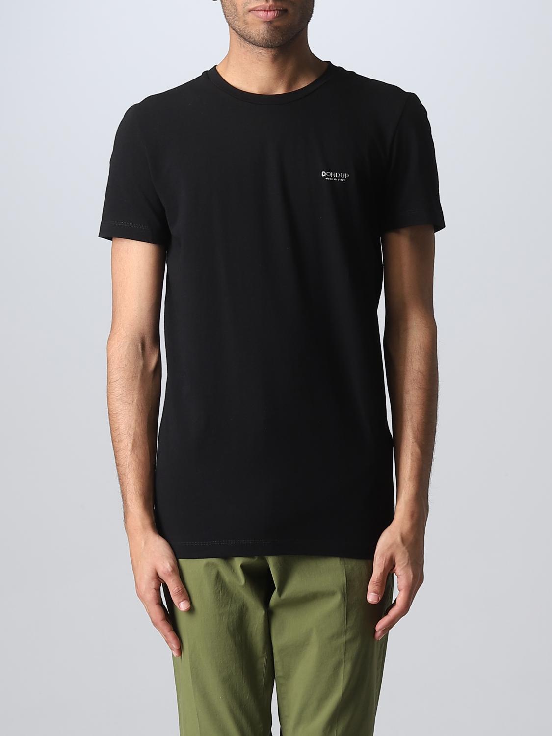 DONDUP: basic T-shirt with mini logo - Black | Dondup t-shirt ...