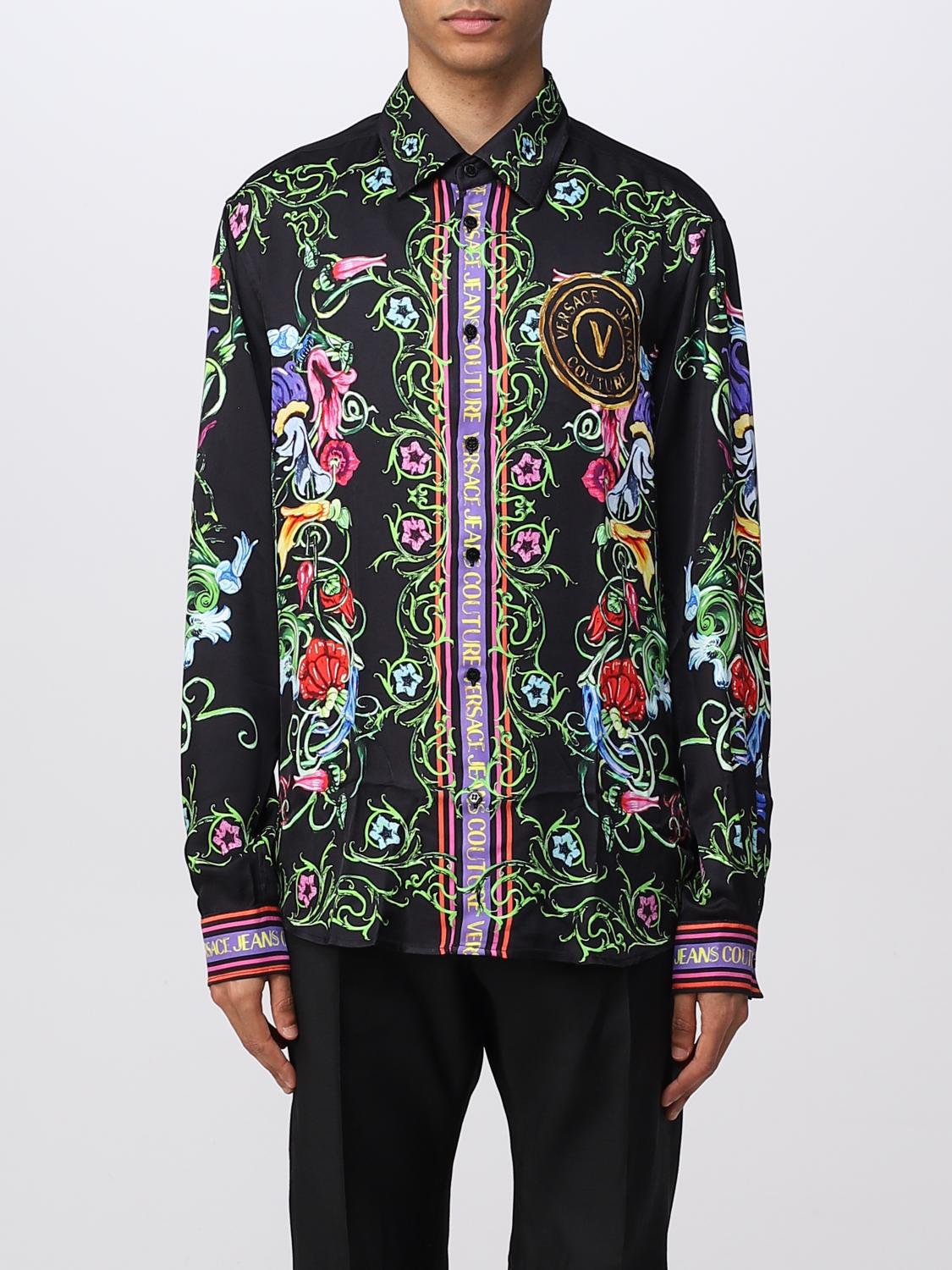 VERSACE JEANS COUTURE: shirt in viscose - Black | Versace Jeans Couture ...