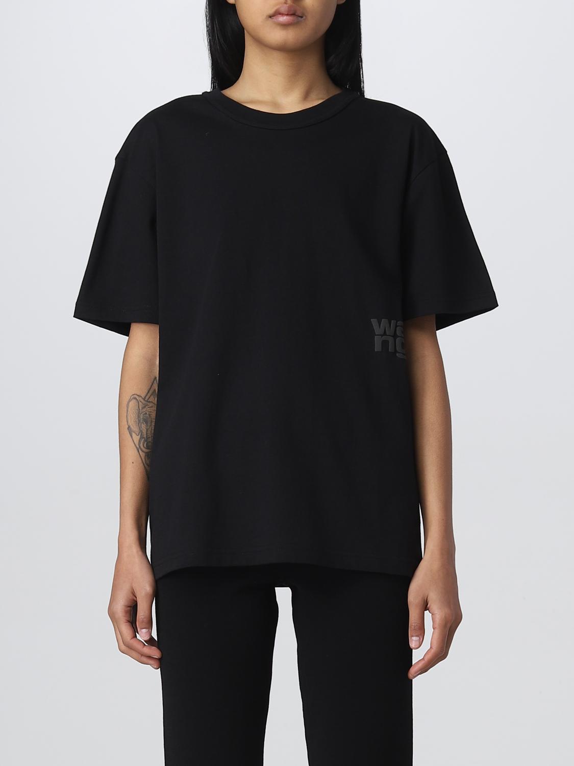 T BY ALEXANDER WANG: Top woman - Black | T by Alexander Wang t-shirt 4CC3221357 online at GIGLIO.COM