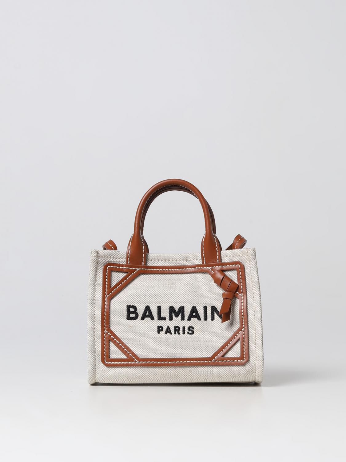 BALMAIN: B-Army bag in canvas - Beige | Balmain mini bag AN1FD808TDCS ...