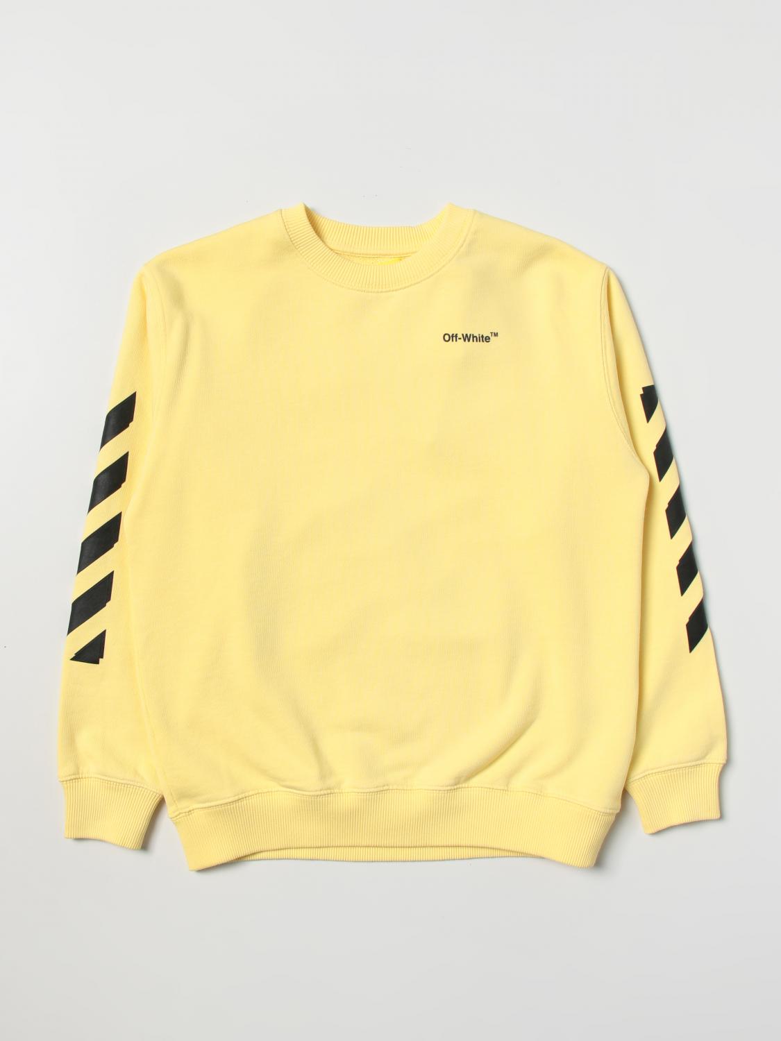 OFF-WHITE KIDS: Felpa Off-white in cotone - Giallo | Maglia Off-White ...