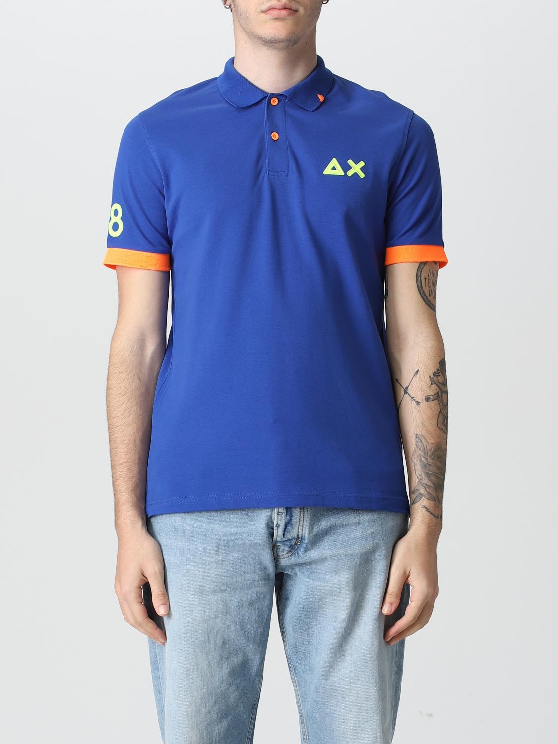 SUN68: Polo shirt men Sun 68 - Royal Blue | SUN68 polo shirt A33122 ...