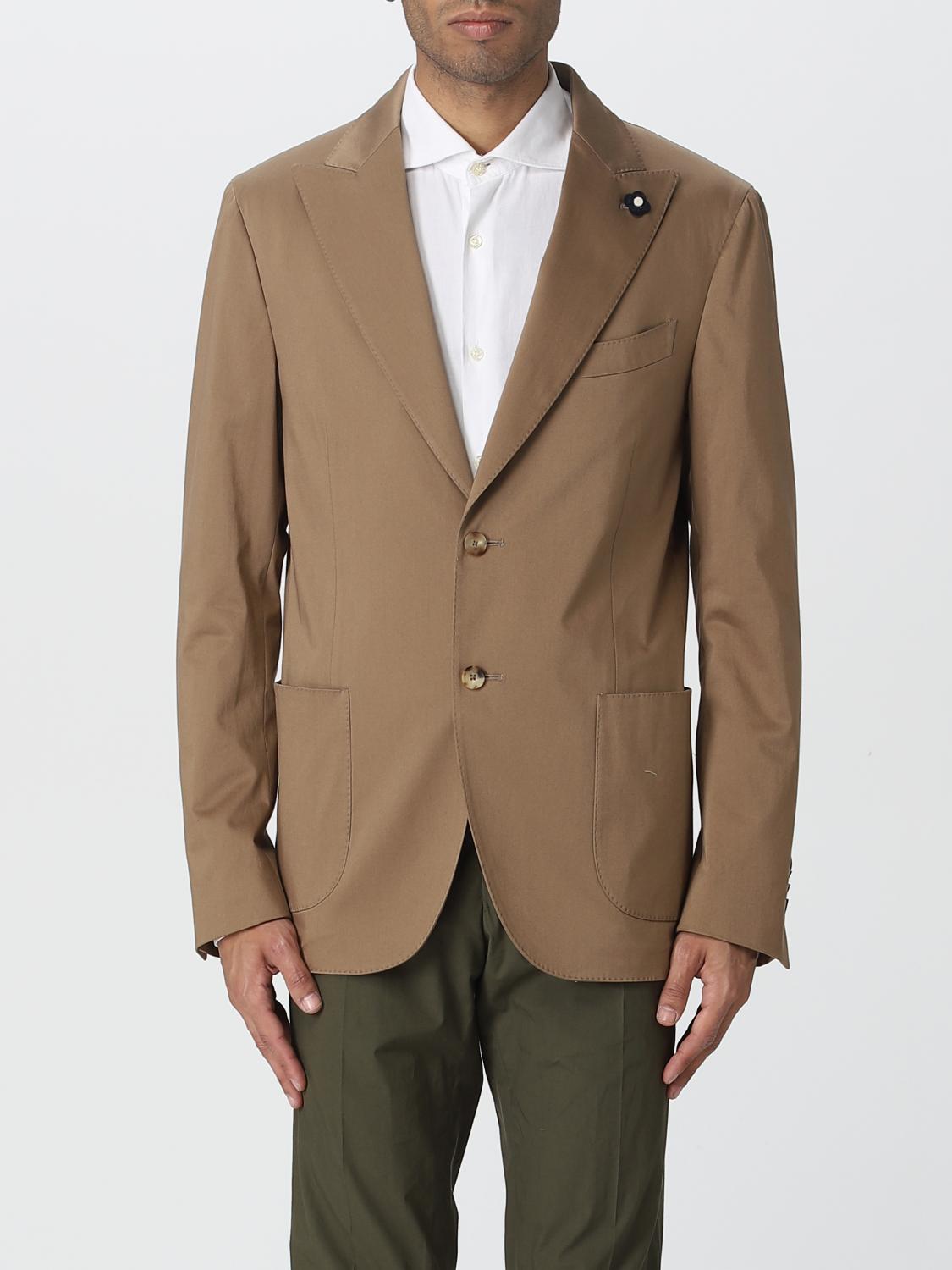 LARDINI: Jacket men - Camel | Lardini blazer EP688AEEPSS60428 online at ...