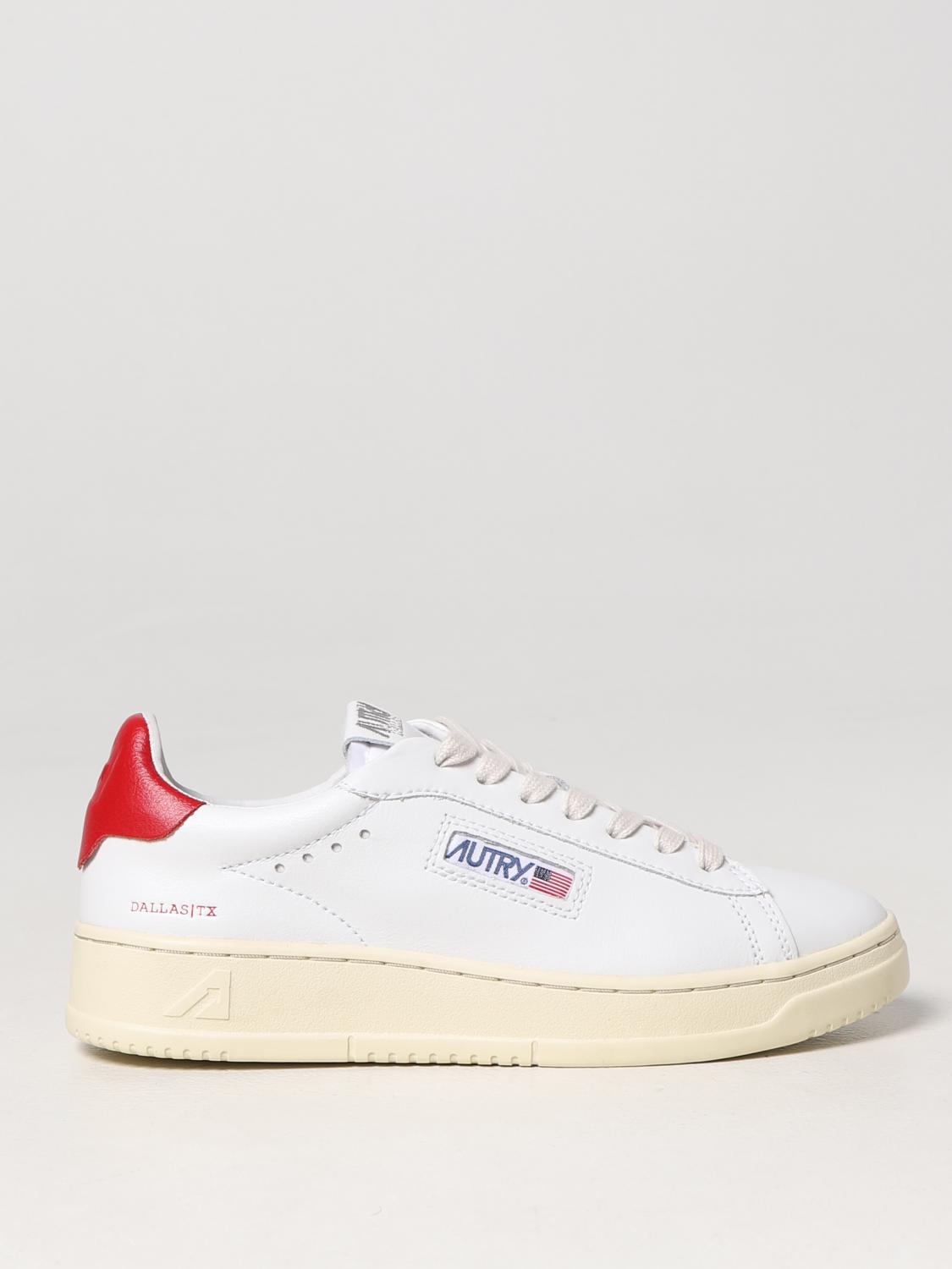 AUTRY: Dallas leather sneakers - Red | Autry sneakers ADLWNW03 online ...