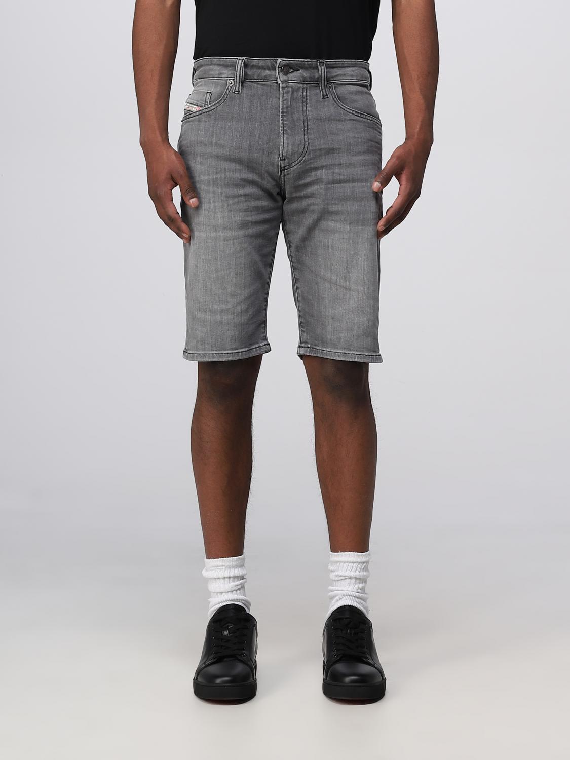 DIESEL: denim shorts - Grey | Diesel short A067500BJAX online at GIGLIO.COM