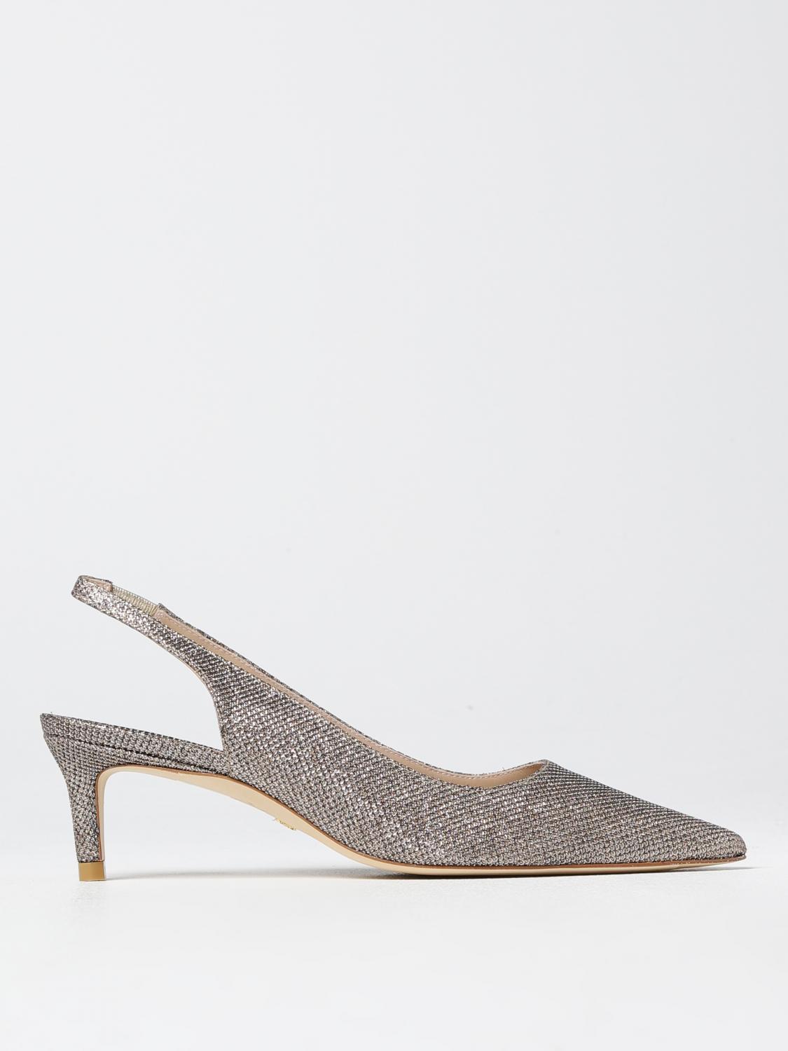 STUART WEITZMAN: slingback in sequined fabric - Beige | Stuart Weitzman ...