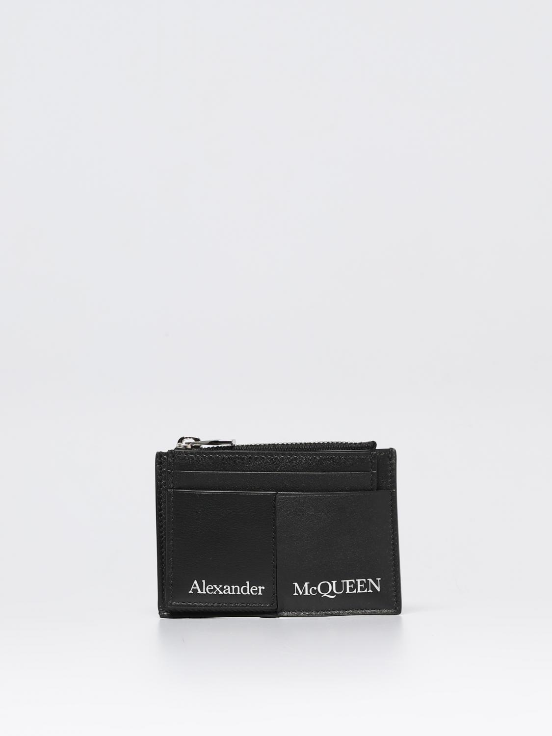 MCQUEEN: wallet in leather - Black | McQueen wallet 7265671AAJO online ...