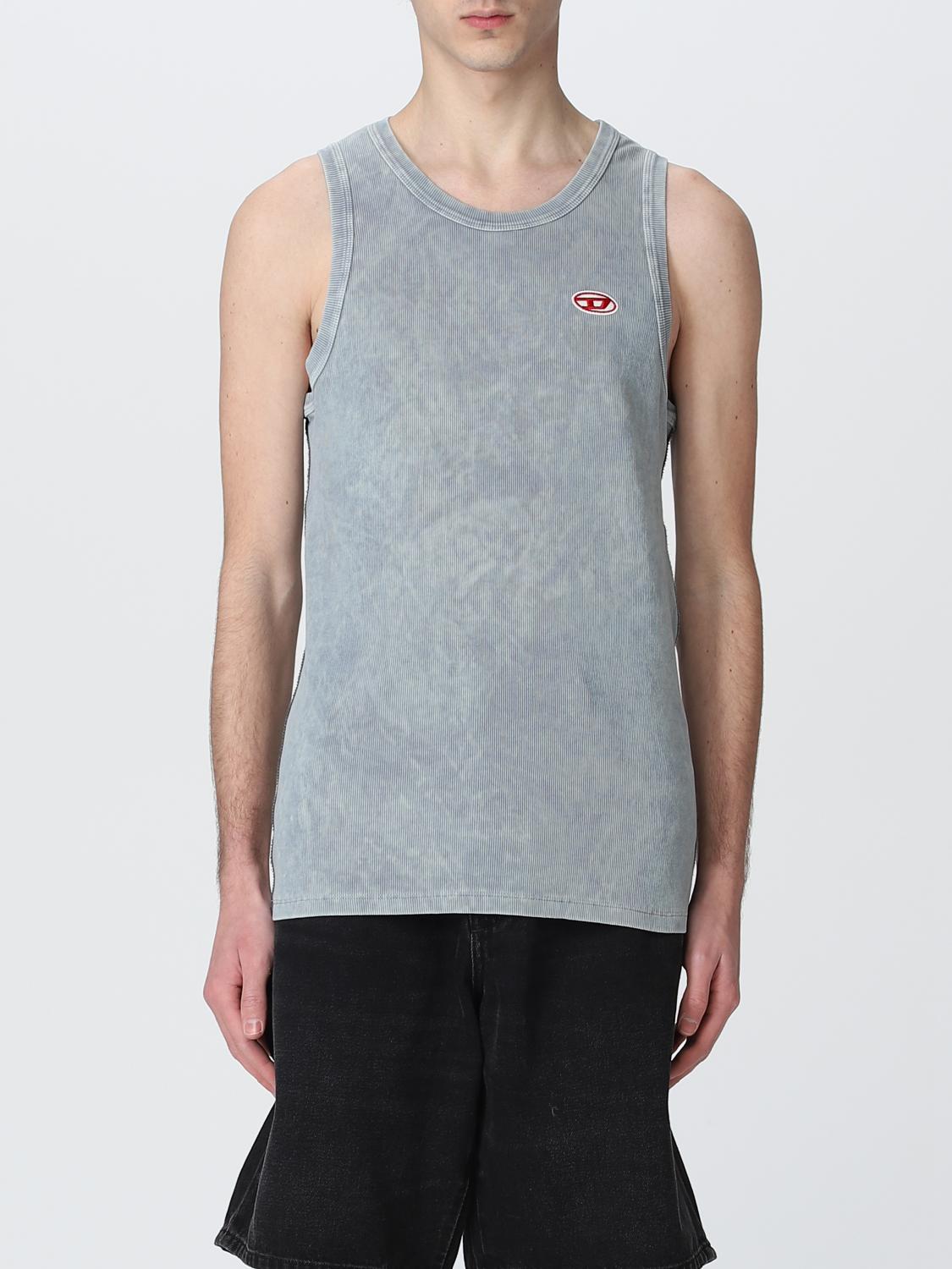 DIESEL: cotton tank top - Dust | Diesel tank top A085930EFAL online at ...