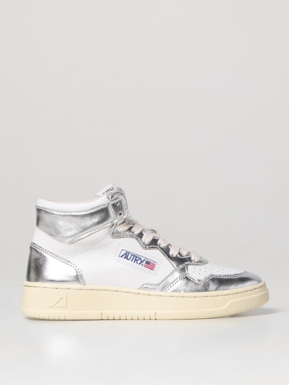 AUTRY: Medalist Mid sneakers in leather - Silver | Autry sneakers ...