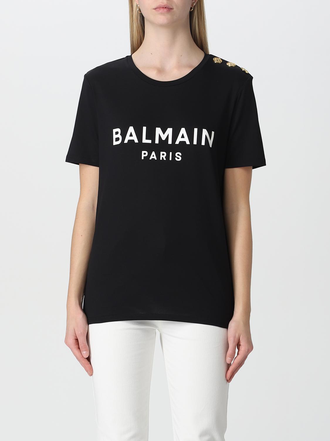 BALMAIN: cotton t-shirt - Black | Balmain t-shirt AF0EF005BB02 online ...