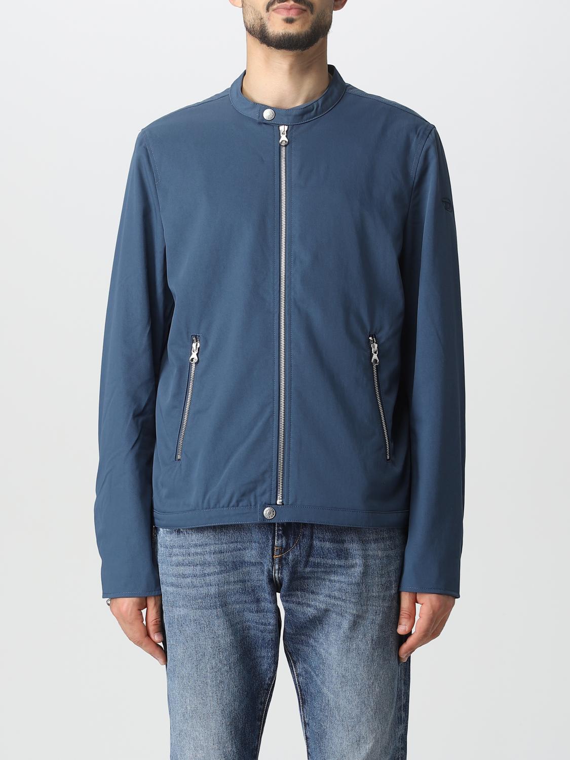 DIESEL: jacket in cotton - Sky Blue | Diesel jacket A062520IGAA online ...