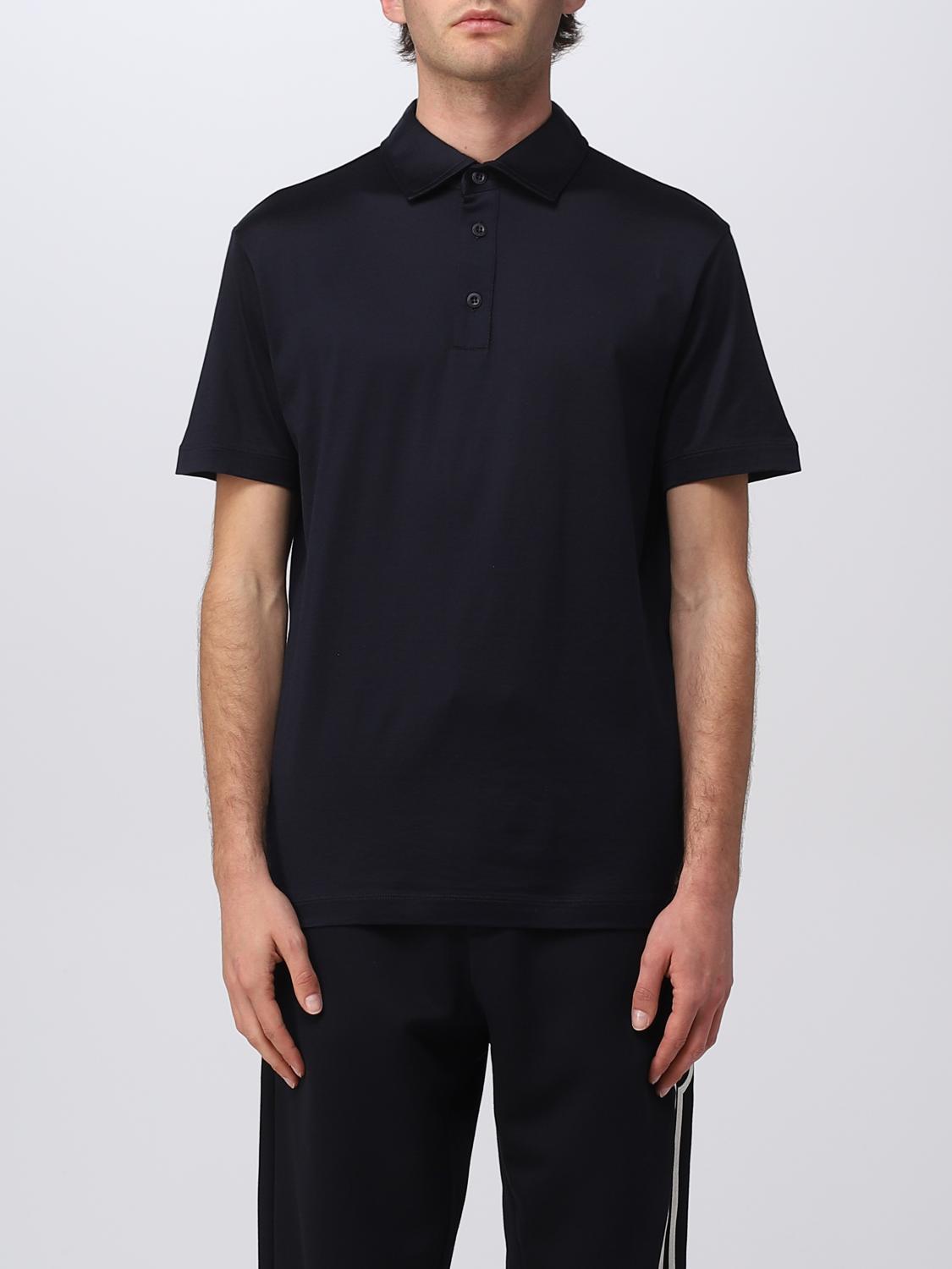 GIORGIO ARMANI: Polo shirt men - Blue | Giorgio Armani polo shirt ...