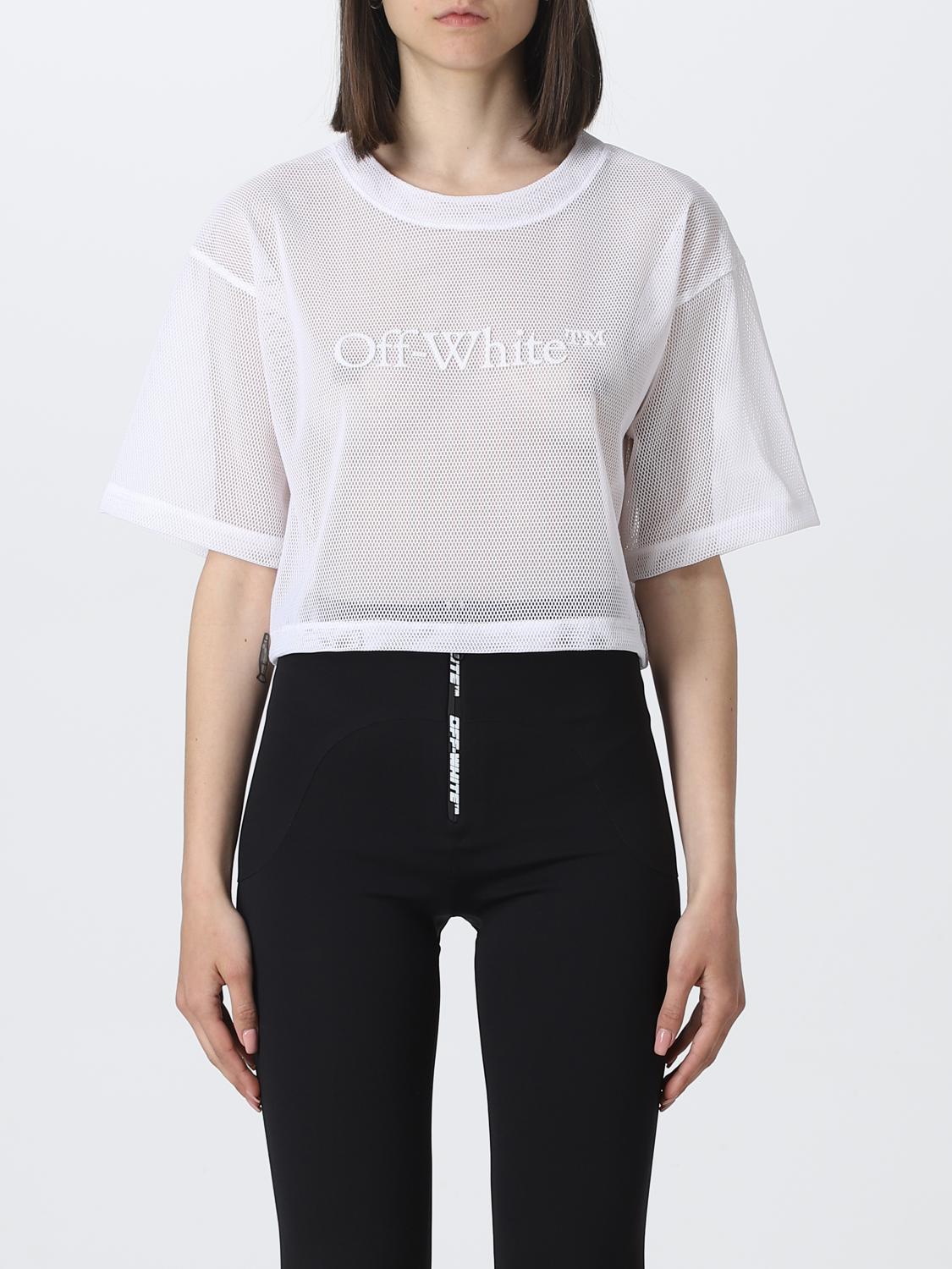 OFF-WHITE: mesh T-shirt - White | Off-White t-shirt OWVA037S23FAB001 ...