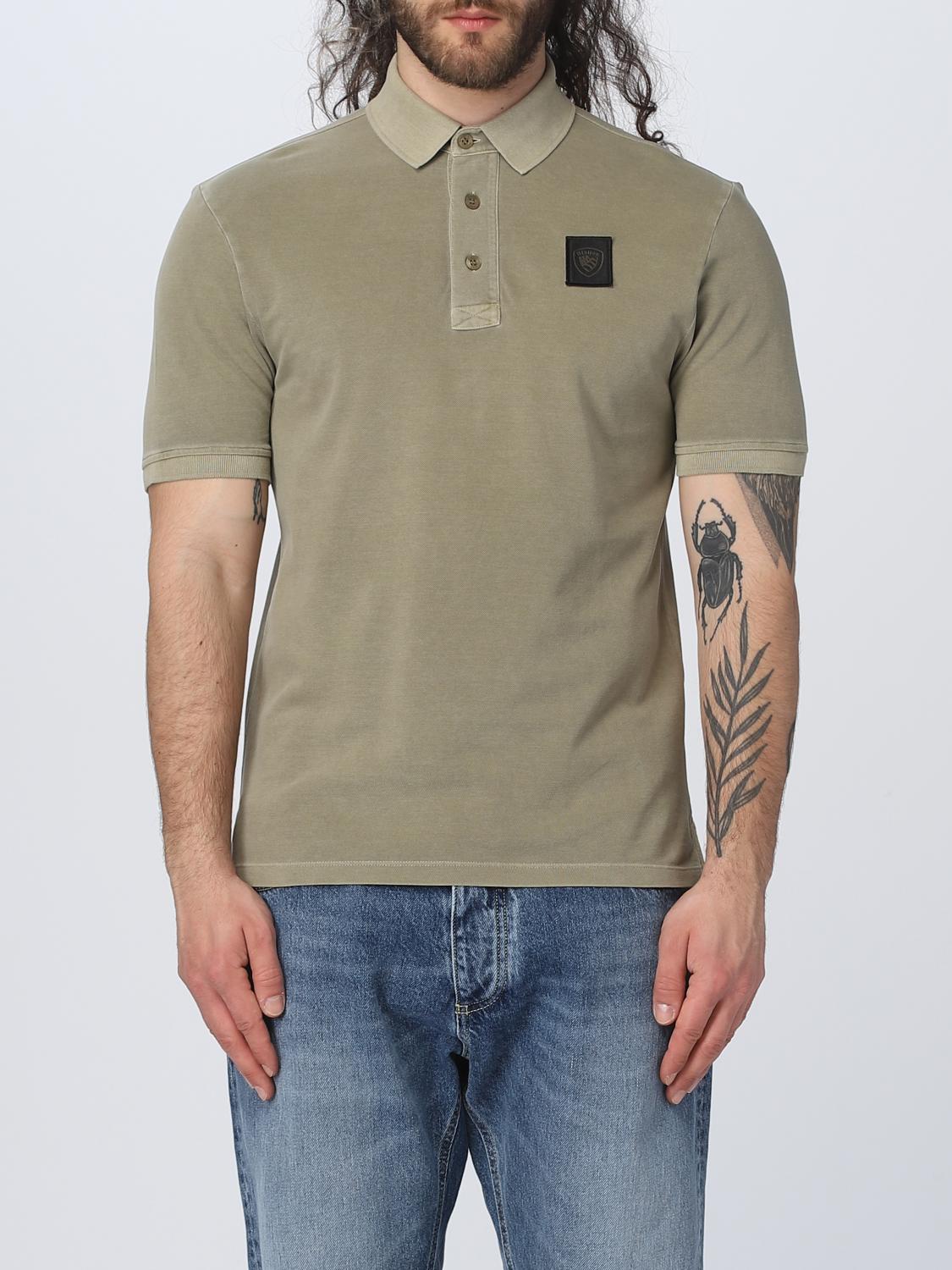 BLAUER: Polo shirt men - Green | Blauer polo shirt 23SBLUT02347006551 ...