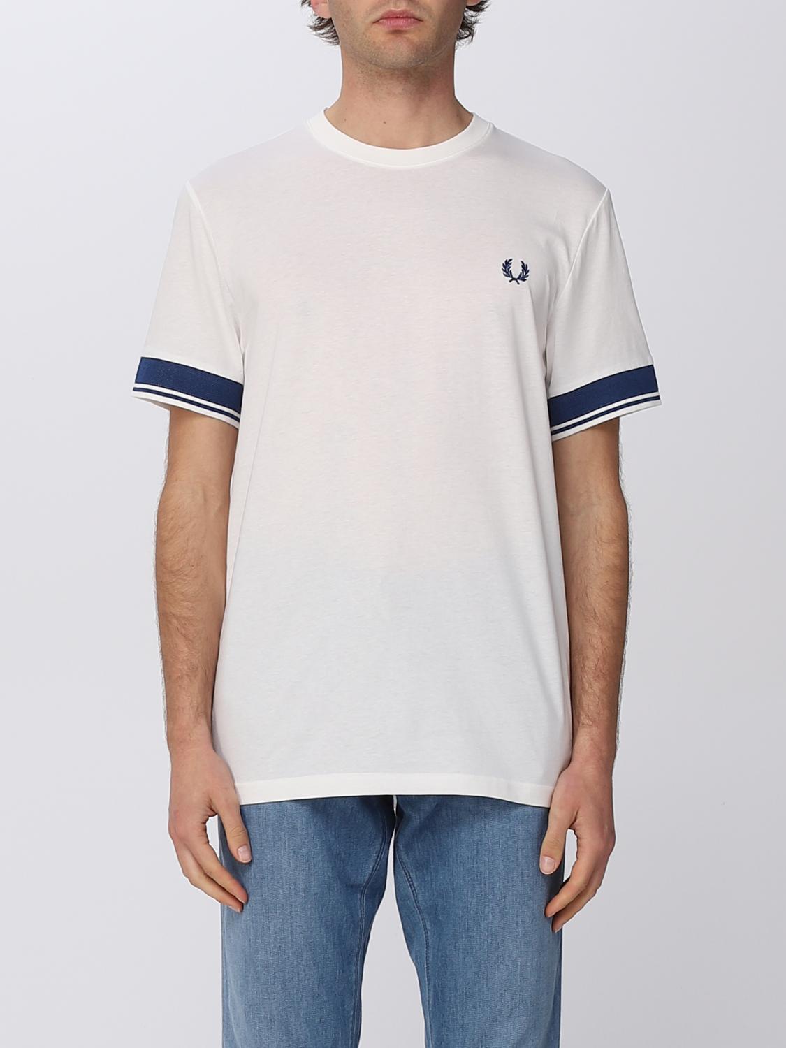 FRED PERRY: T-shirt men - White | Fred Perry t-shirt M5613 online at ...