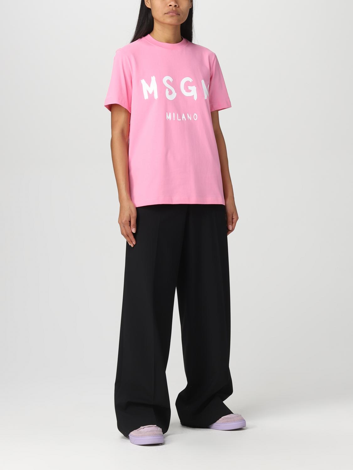 MSGM cotton t-shirt - Pink | 3442MDM510 | GIGLIO.COM