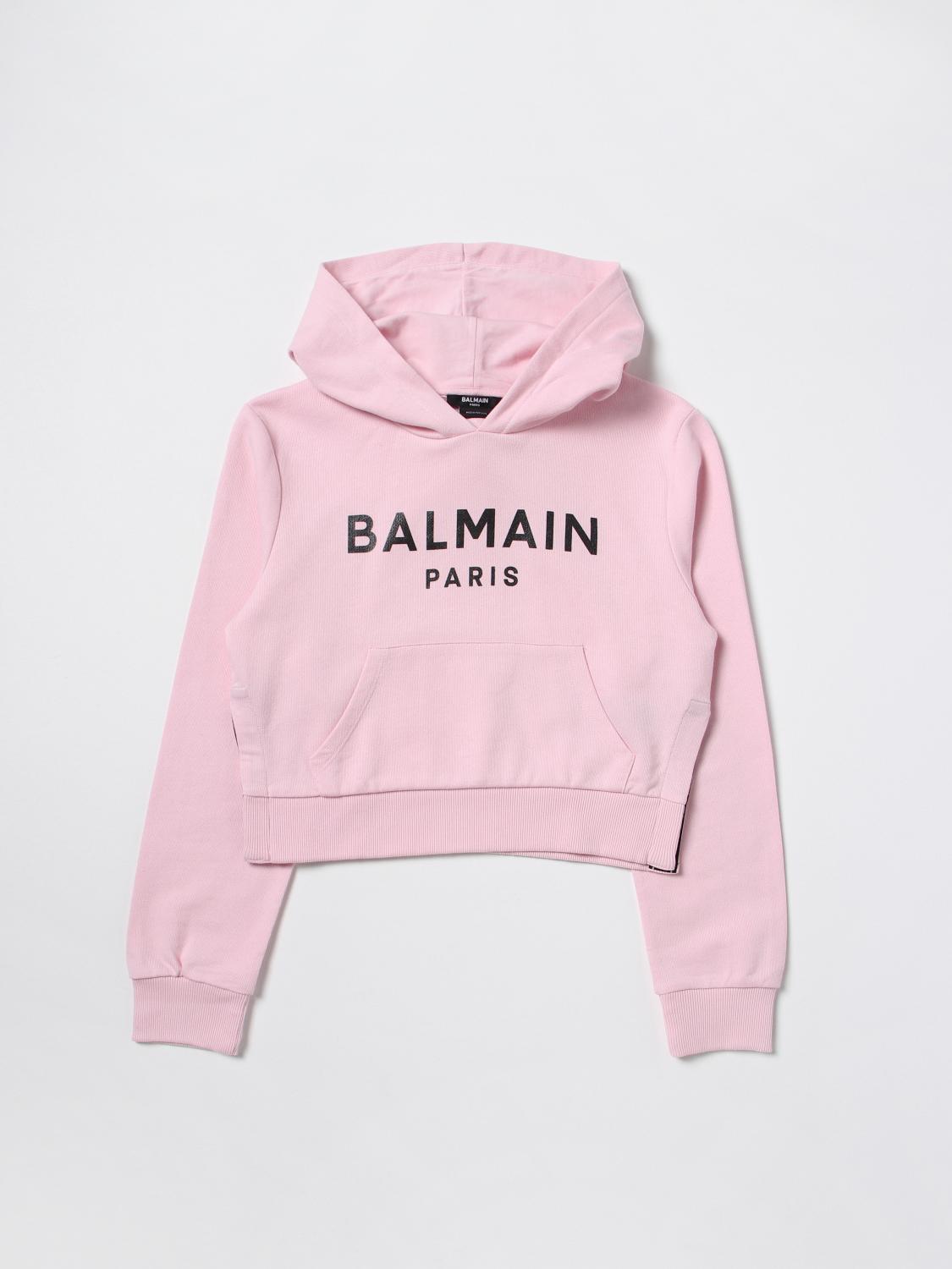 BALMAIN: Maglia Kids in cotone - Rosa | Maglia Balmain BS4A80Z0001 ...