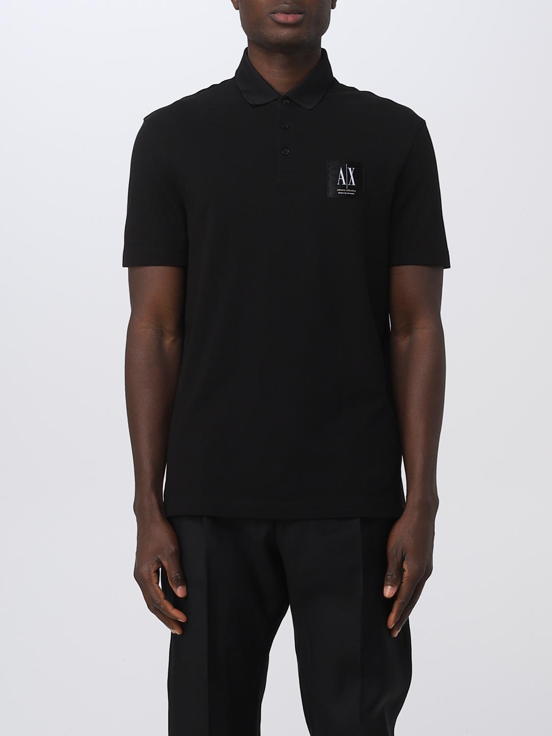 ARMANI EXCHANGE: Polo shirt men - Black | Armani Exchange polo shirt ...