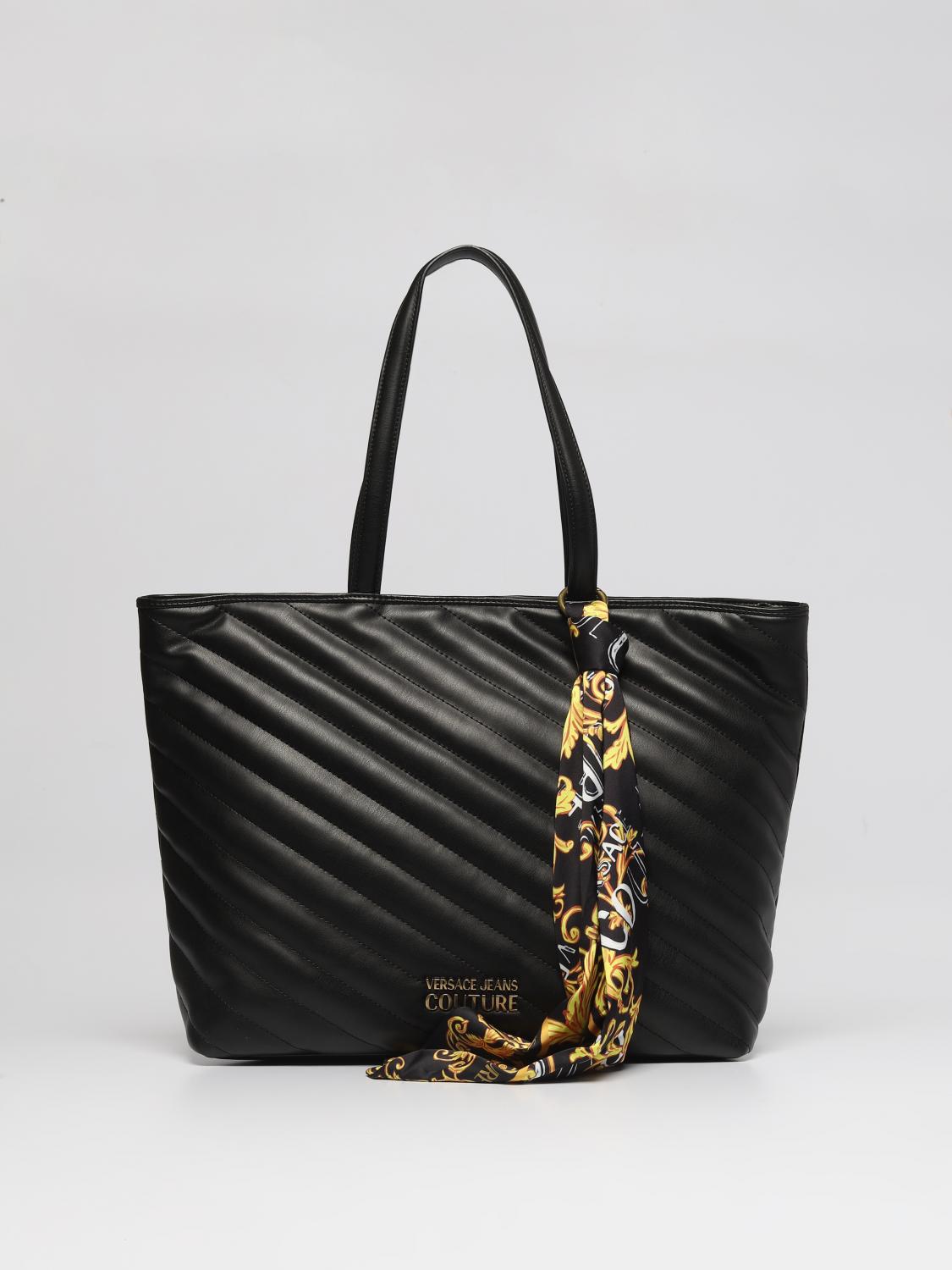 VERSACE JEANS COUTURE: bag in quilted synthetic nappa leather - Black ...