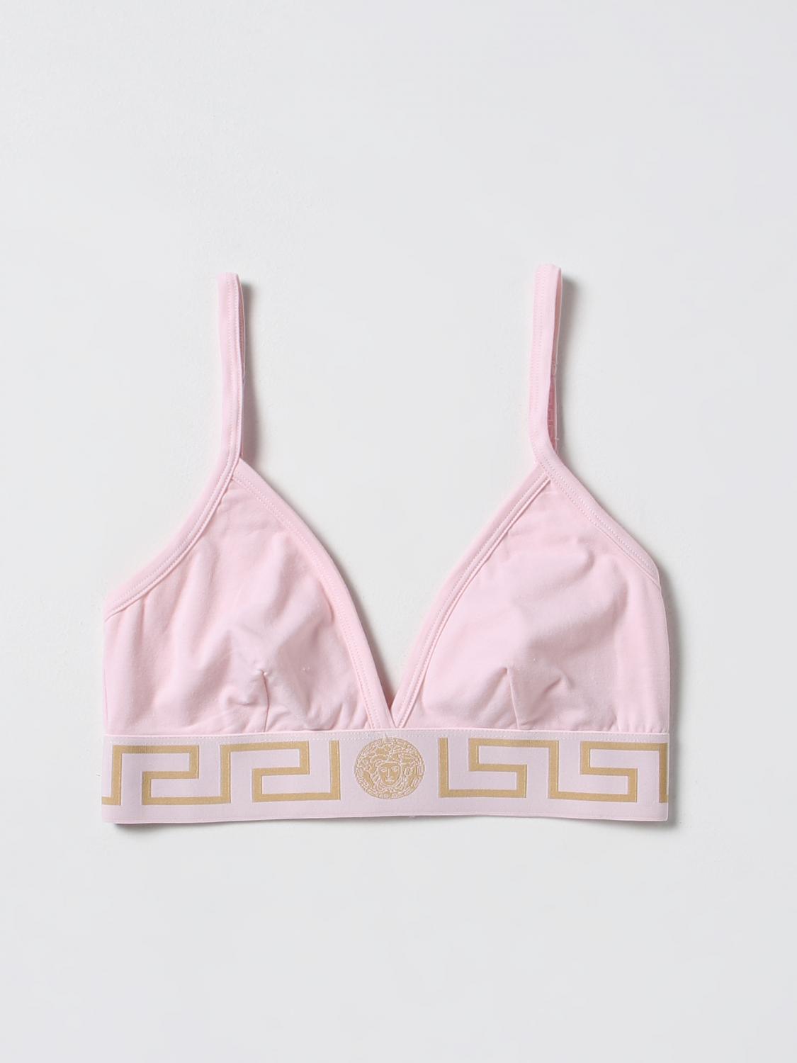 VERSACE: bra in stretch cotton - Pink | Versace lingerie 1000656A232741 ...