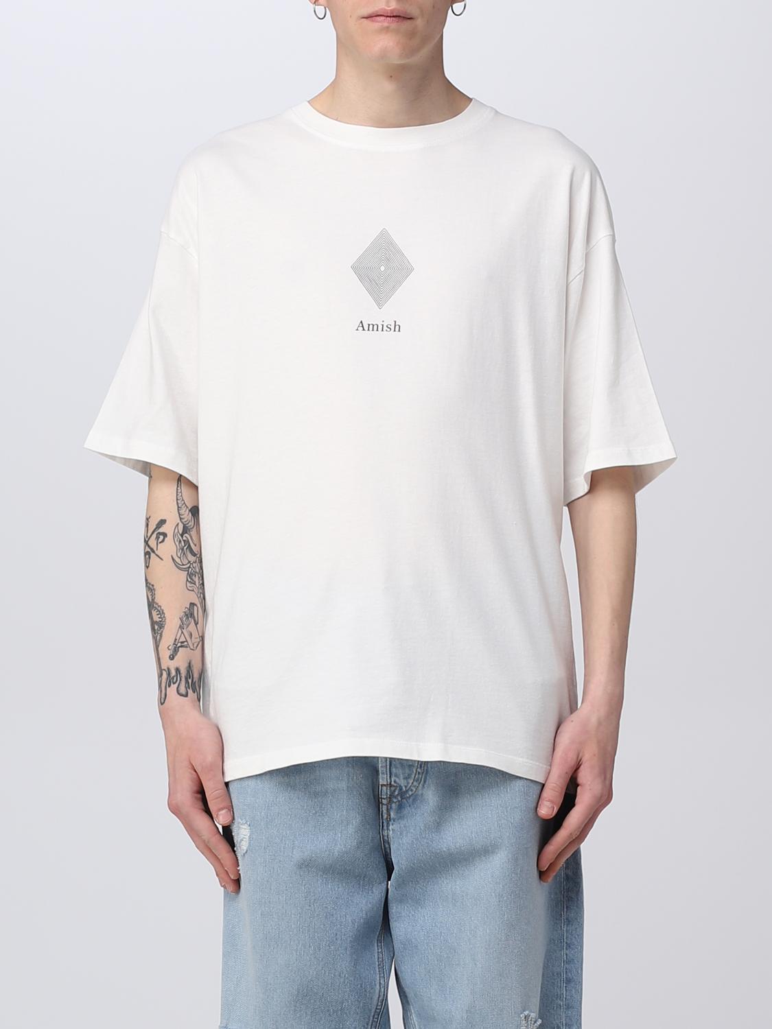 AMISH: T-shirt men - Ivory | Amish t-shirt P23AMU036CA16XXXX online at ...