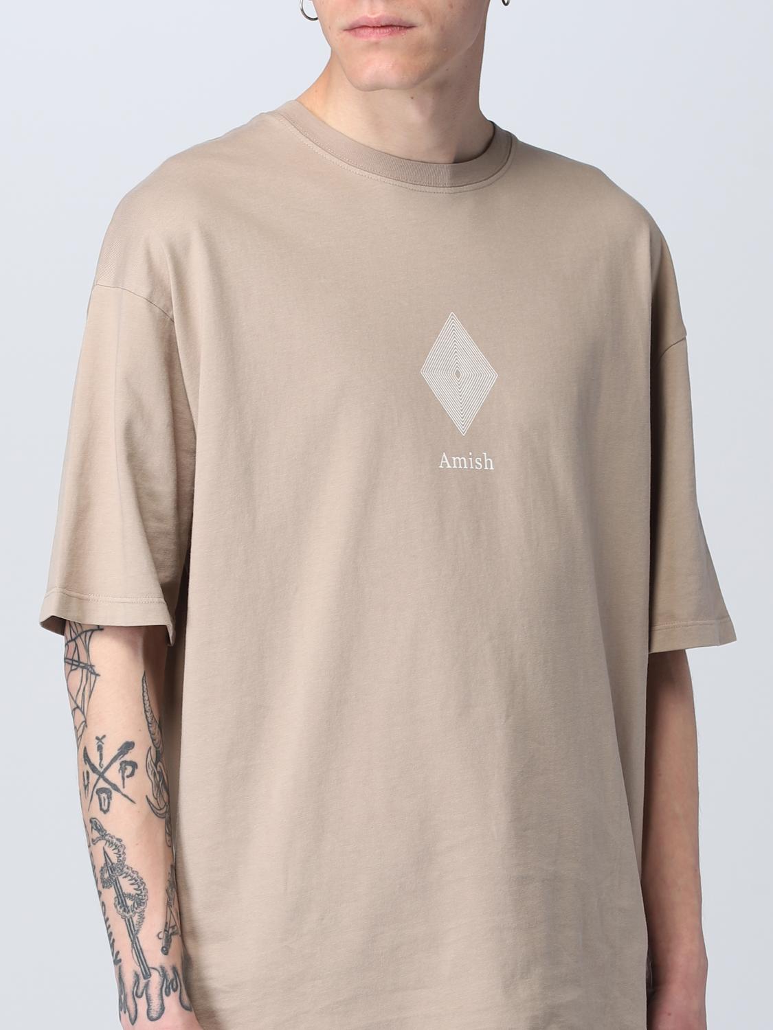 AMISH: T-shirt men - Dove Grey | Amish t-shirt P23AMU036CA16XXXX online ...