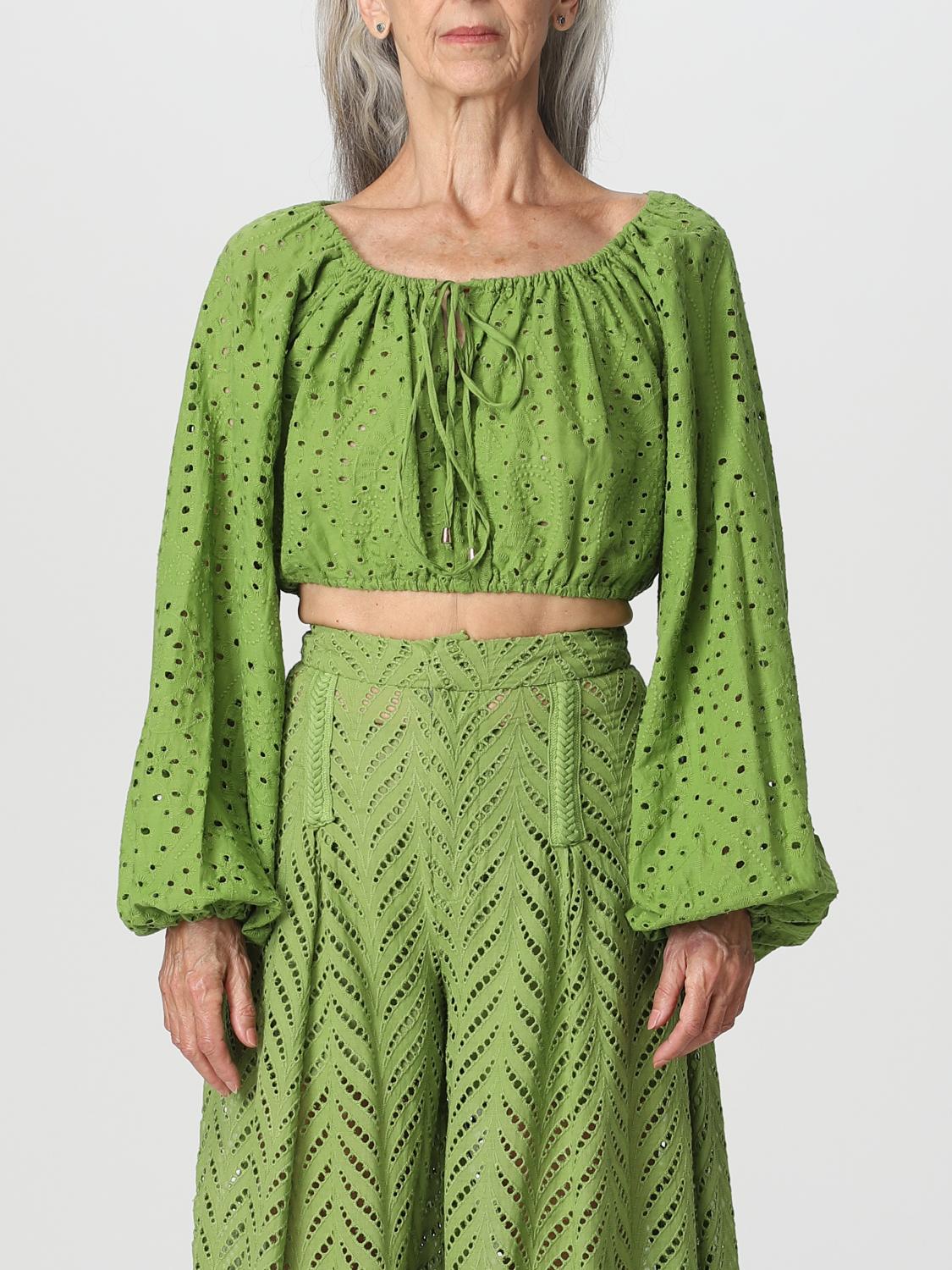 WEILI ZHENG: Top woman - Green | Weili Zheng top SWZST87 online at GIGLIO.COM