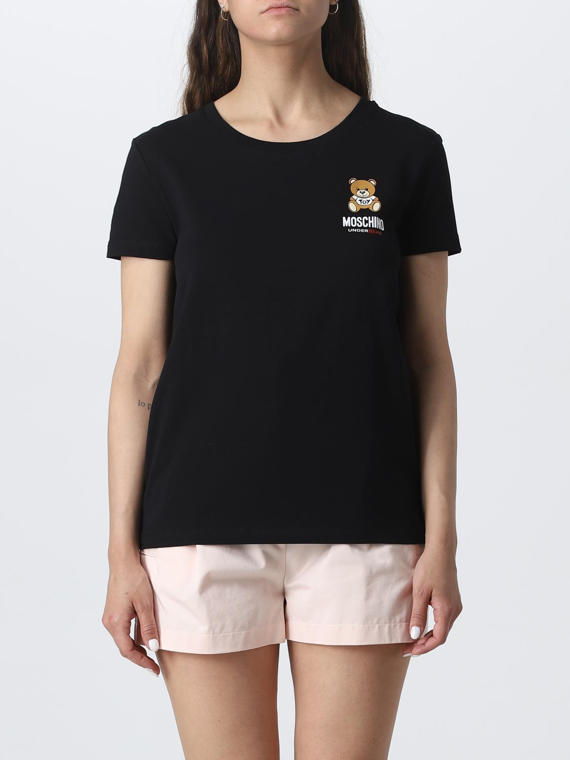 MOSCHINO COUTURE: T-shirt woman - Black | Moschino Couture t-shirt 07830441 online at GIGLIO.COM