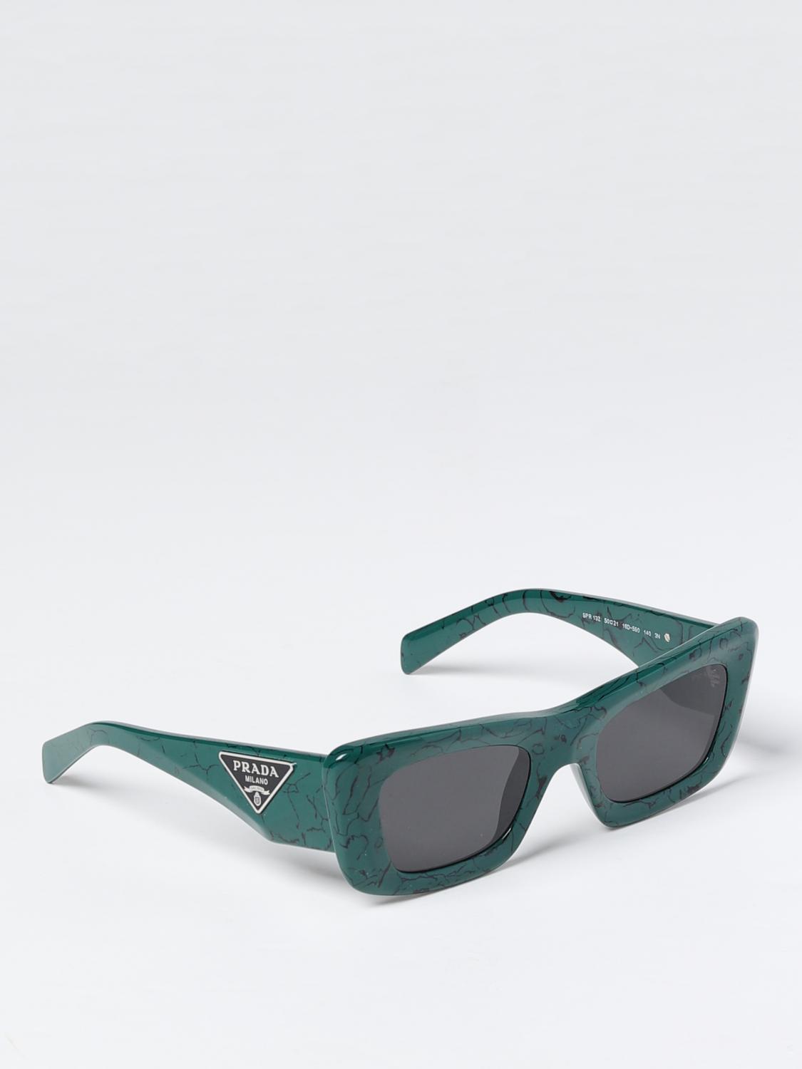 PRADA: Occhiali da sole Symbole in acetato e logo triangle sulle aste ...