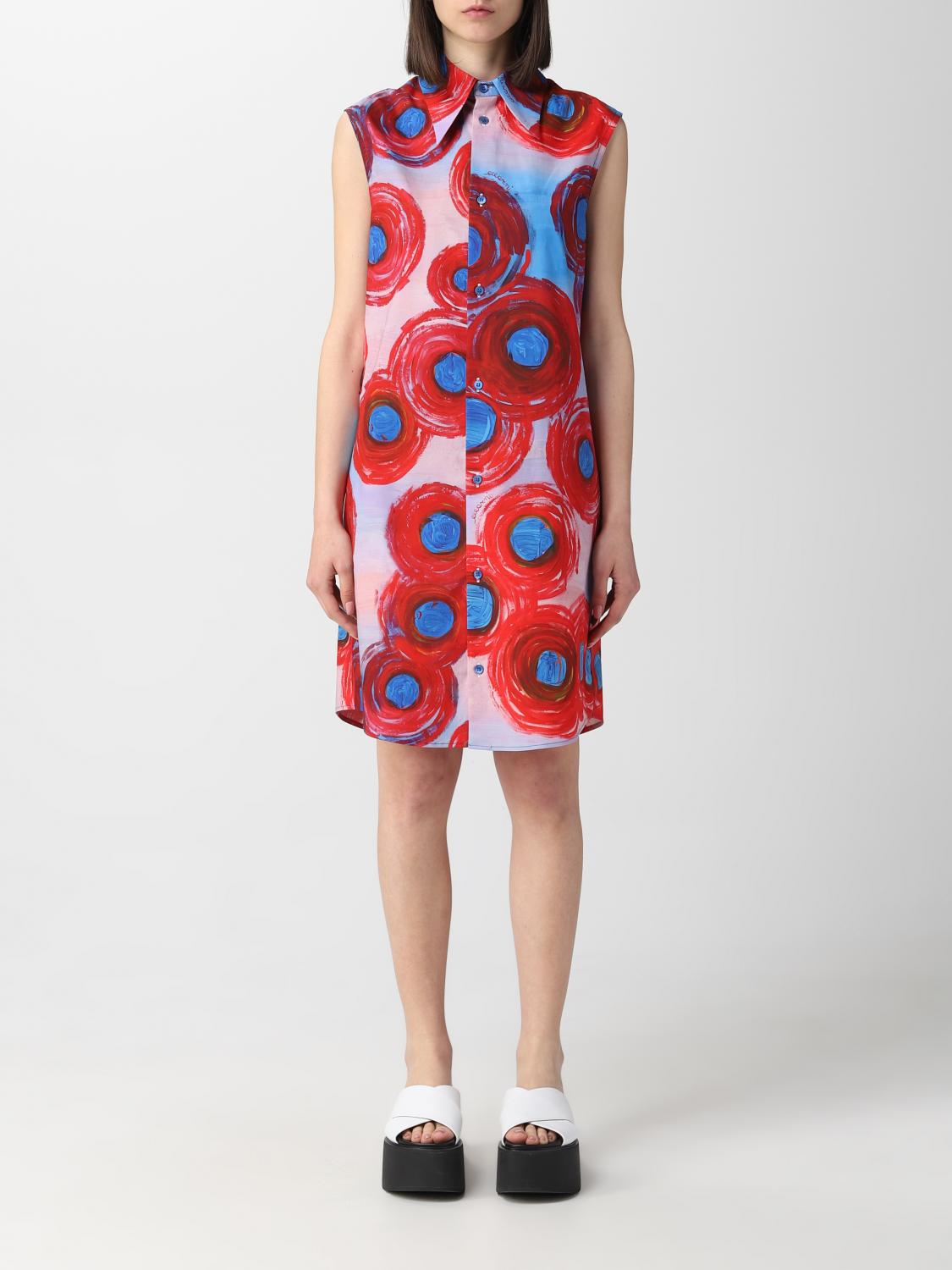 MARNI: dress in cotton - Red | Marni dress ABMA1043A0UTC258 online at ...