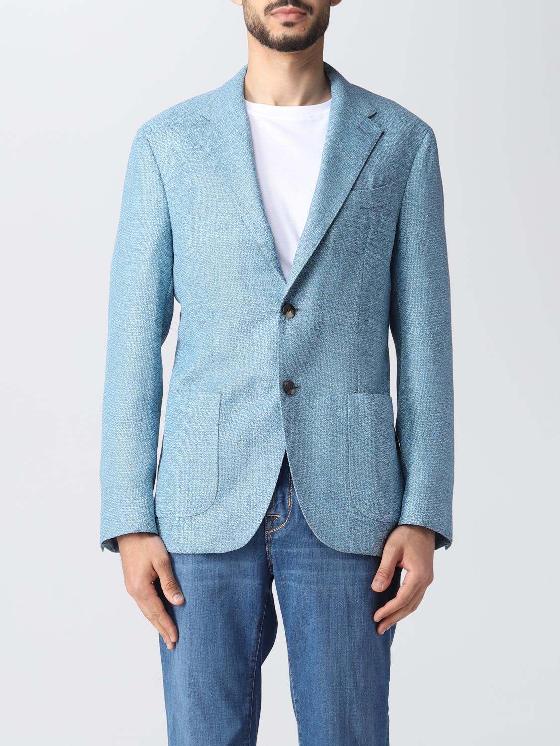 LARDINI: Jacket men - Blue | Lardini blazer EP389AV92EPR60208 online at ...