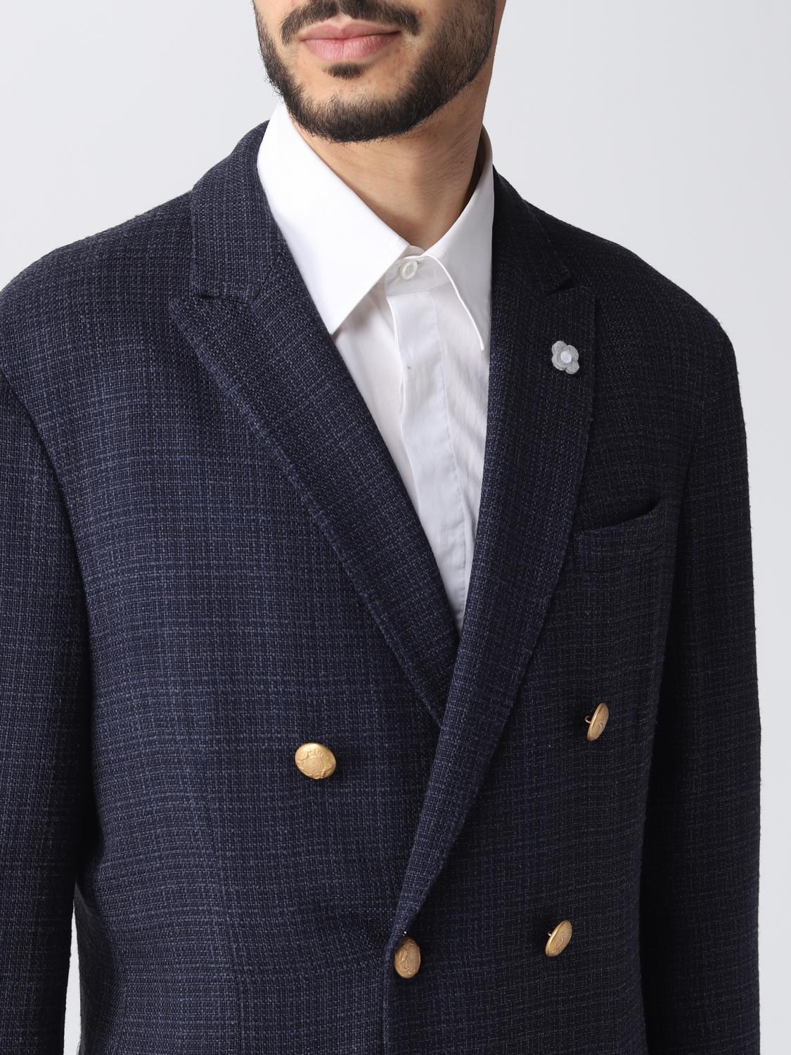 LARDINI: Jacket men - White | Lardini blazer EP384AVY91EPR60209 online ...
