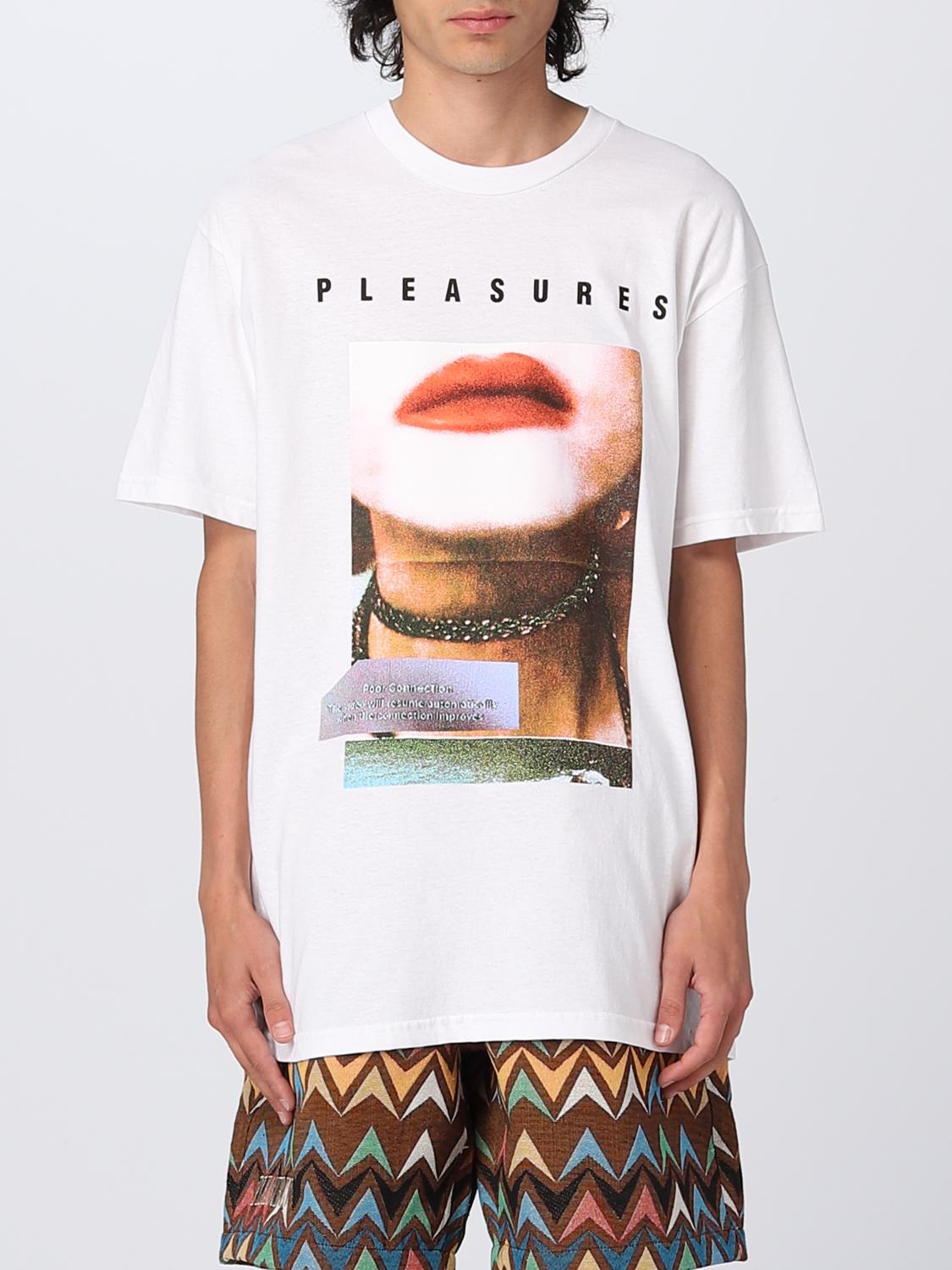 PLEASURES: T-shirt men - White | Pleasures t-shirt P23SP058 online at GIGLIO.COM