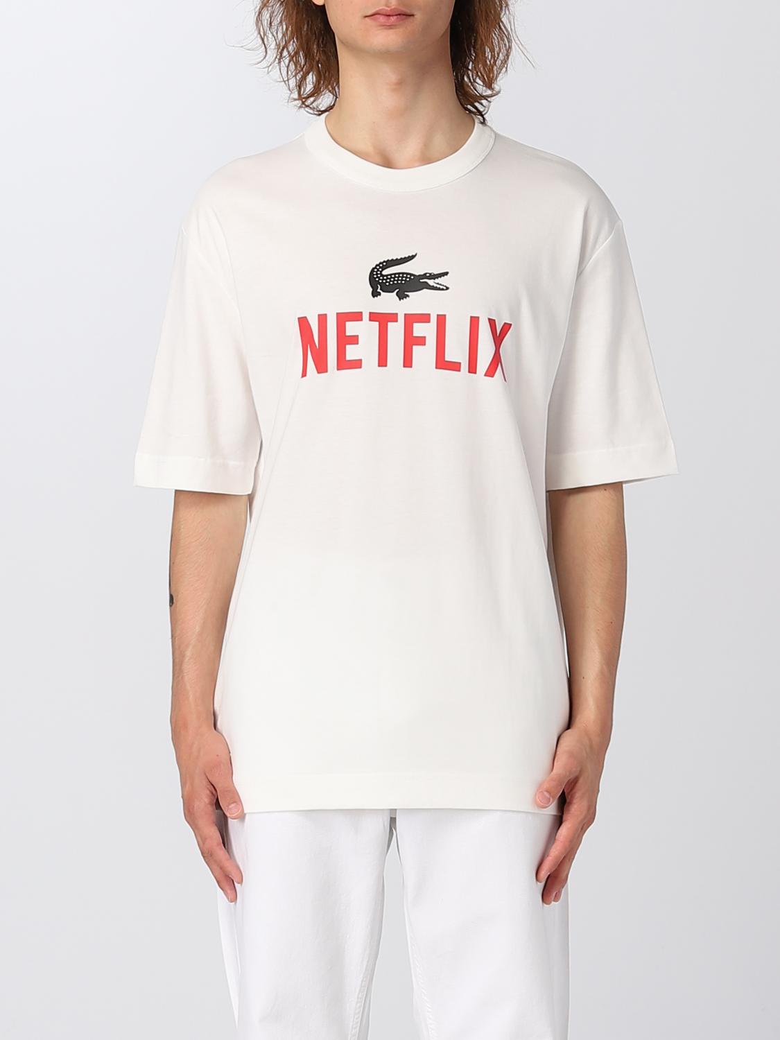 LACOSTE X NETFLIX: T-shirt men Lacoste - White | Lacoste X Netflix t ...